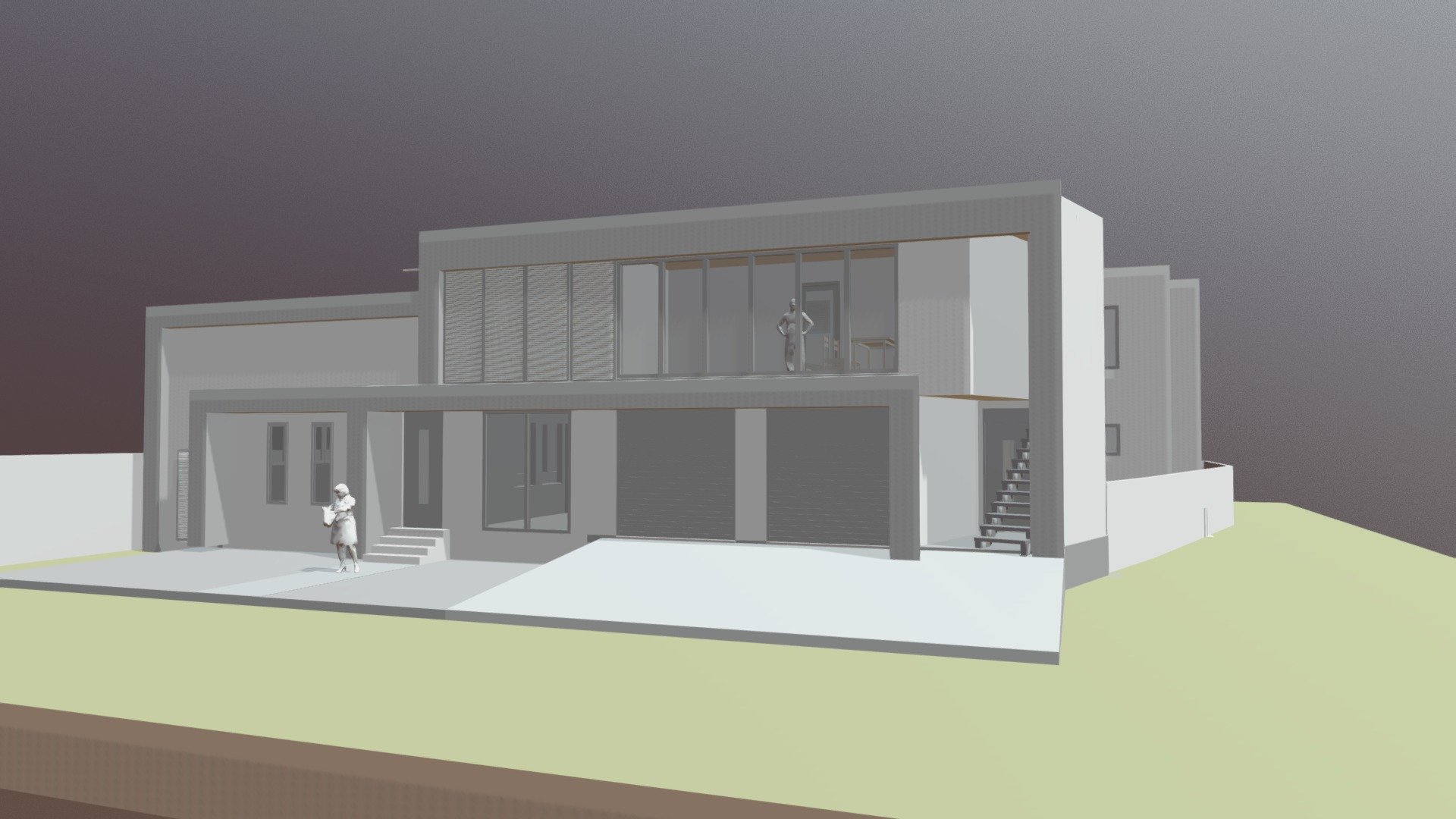2 Story modern extension building - 3D model by GRParchitects (@grp300 ...