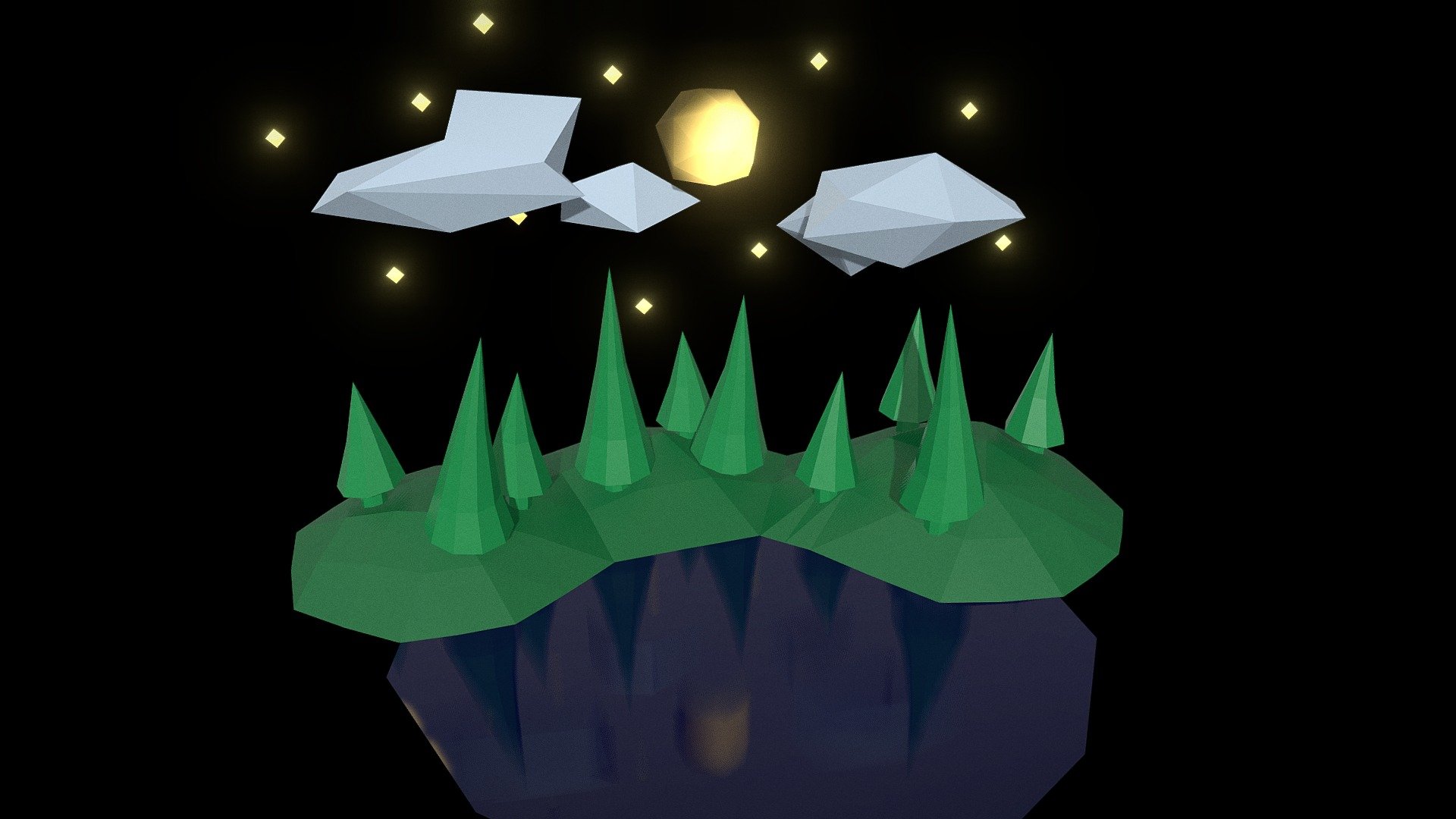Low Poly Forest Moon - Download Free 3D model by Alex Sanches ...
