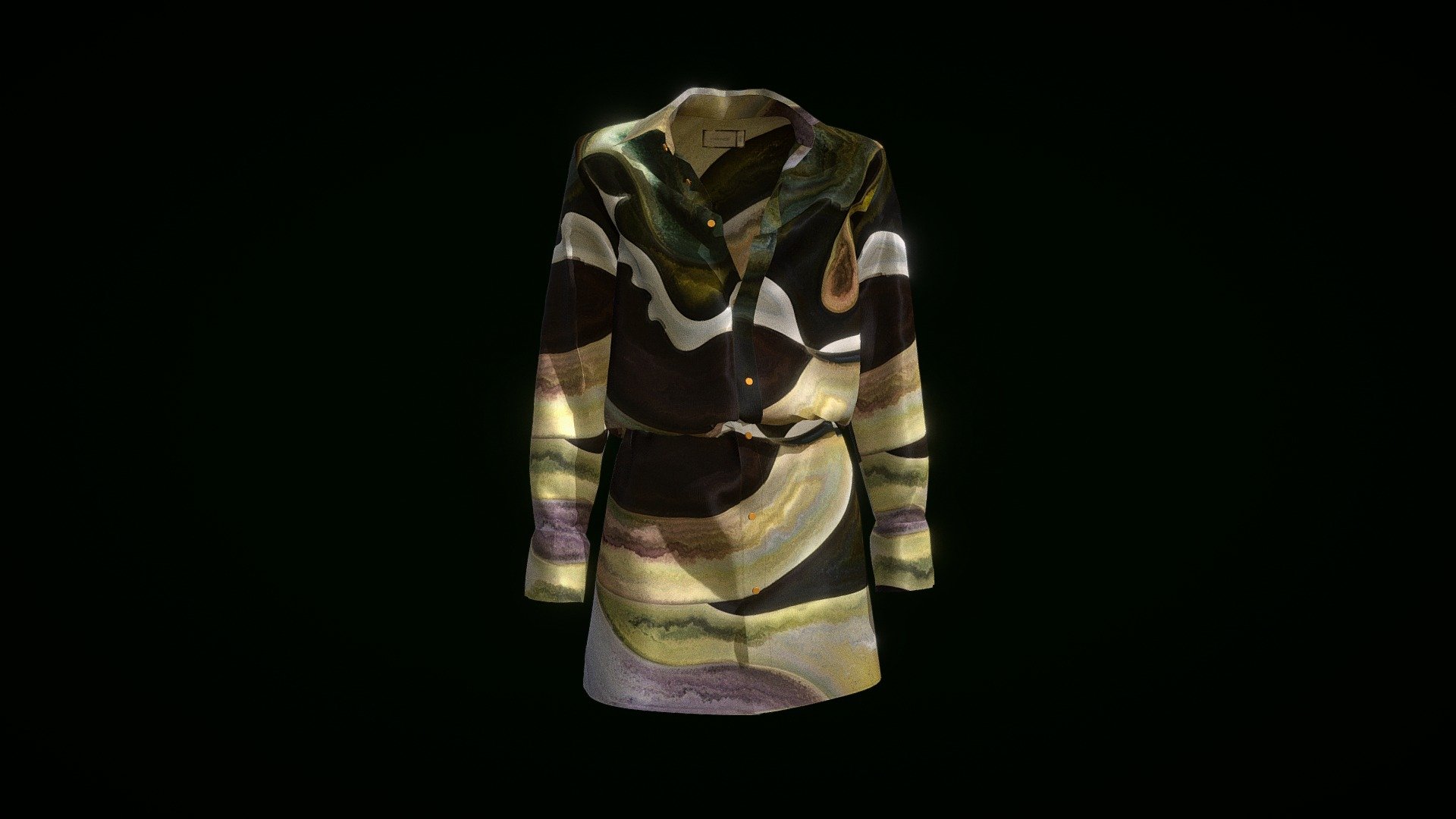Camisa vestido seda - INIS - 3D model by studioacciBR [849f10c] - Sketchfab