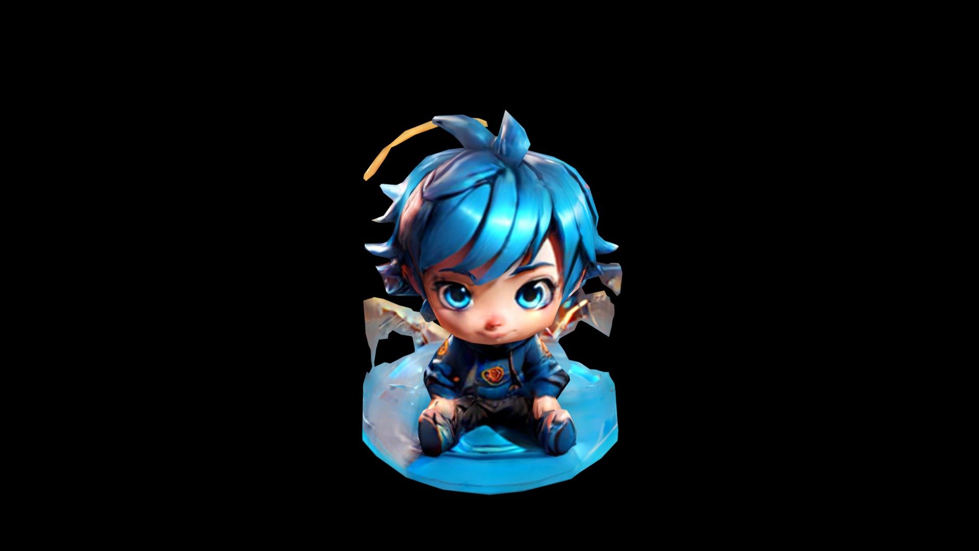 The image depicts a chibi-style character with b - Download Free 3D ...