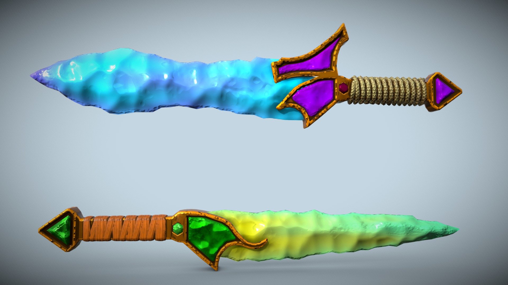 Stylized Fantasy Sword dagger PBR game ready Low - Buy Royalty Free 3D ...