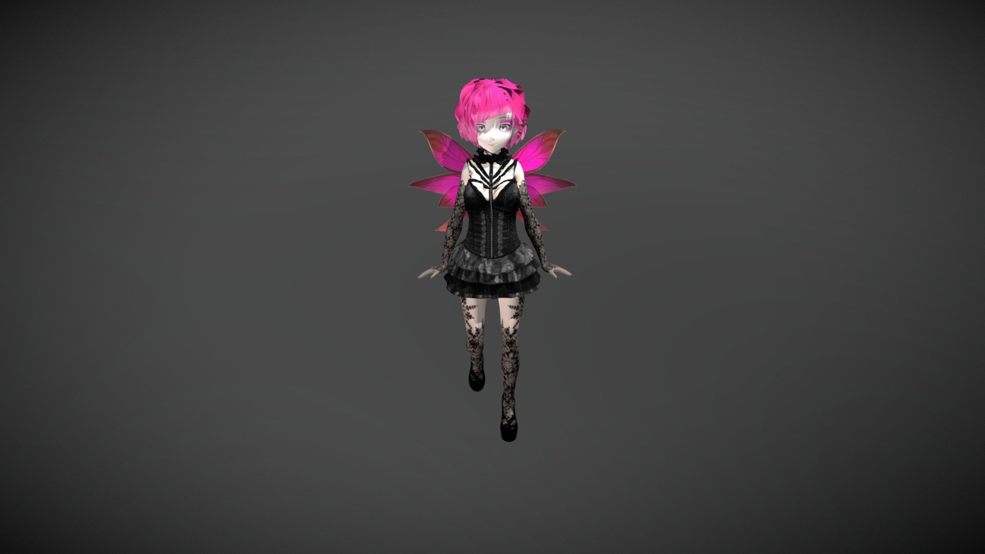 Pink and Black Fairy - 3D model by howdymeowdyx [84a606d] - Sketchfab