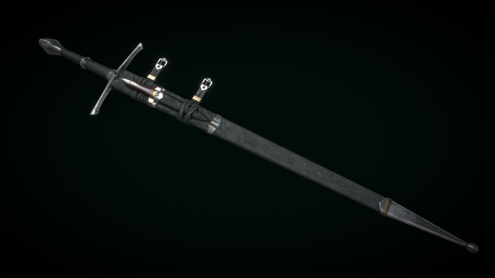 Strider's Sword with Scabbard and Knife - Buy Royalty Free 3D model by ...