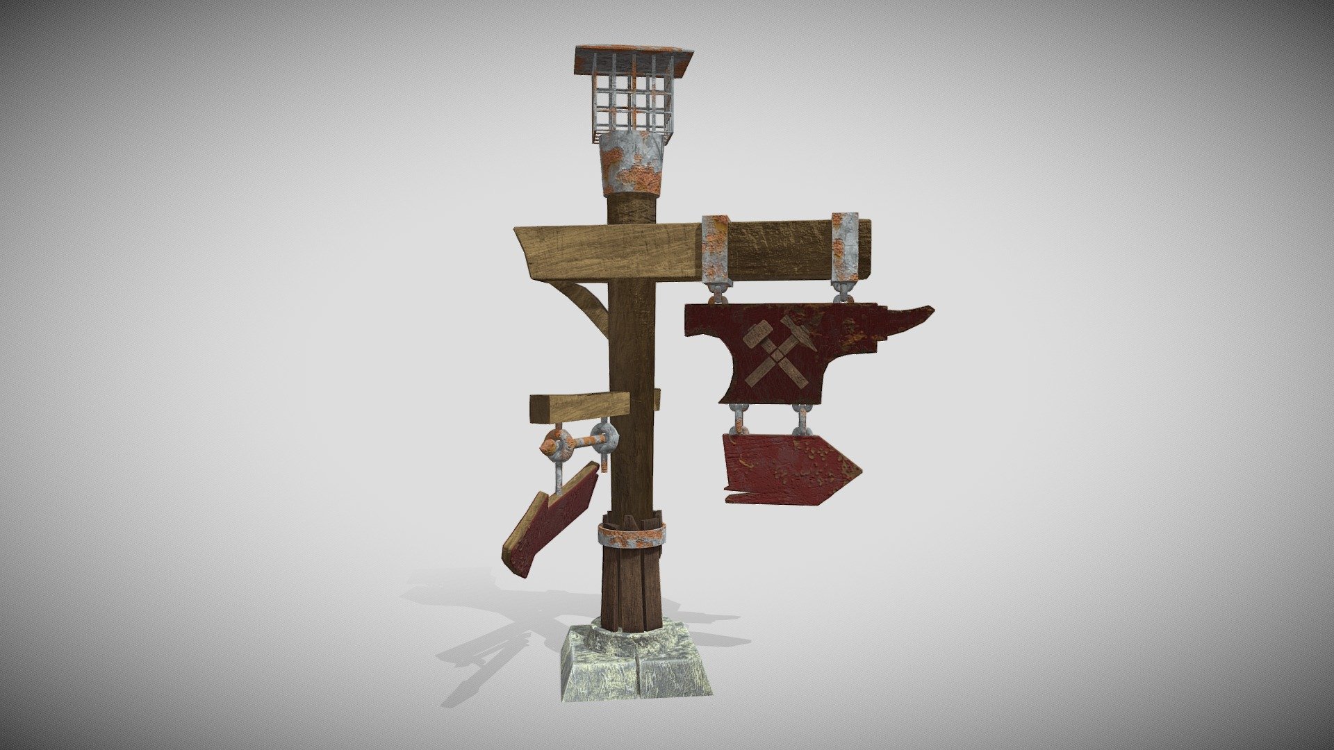 medieval direction post - 3D model by JuanMendez81 [84b7ec2] - Sketchfab
