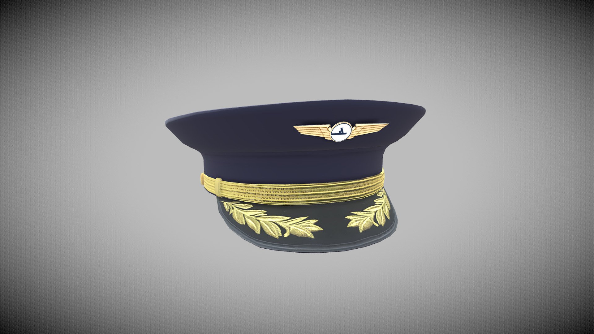 Airline pilot hat - 3D model by Arjun N P (@arjunnp6) [84c276d] - Sketchfab