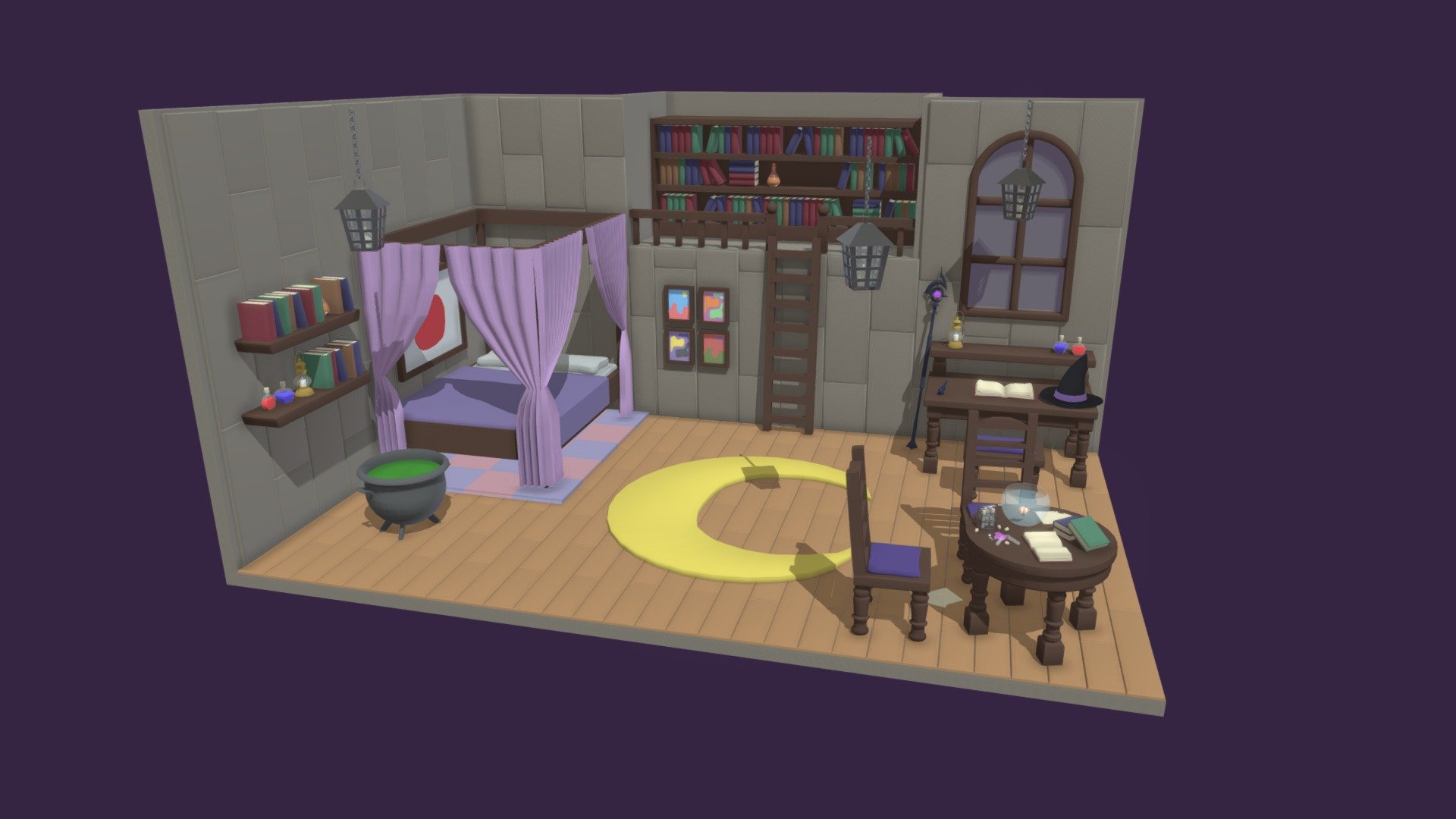 Witch room - Download Free 3D model by Mrs_BabyBear [84c8259] - Sketchfab