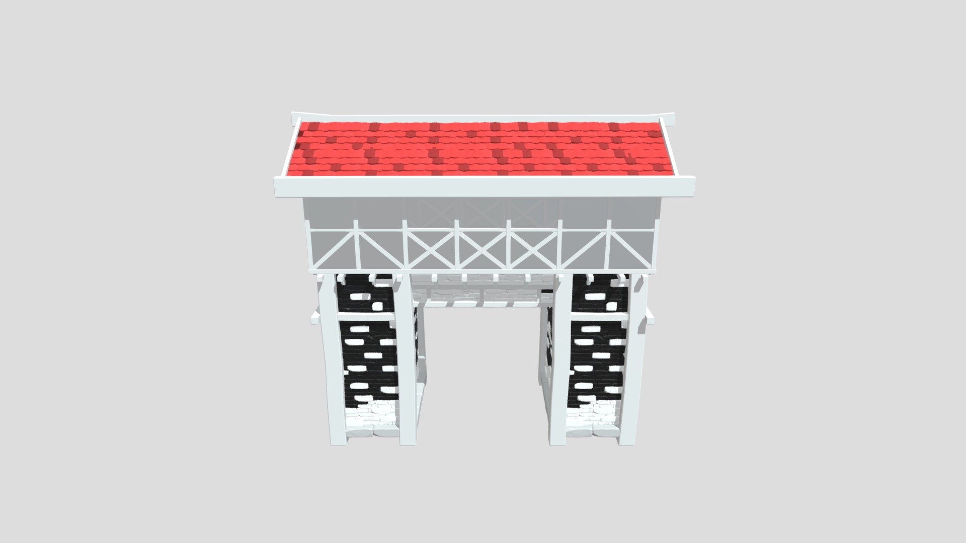 Medieval Gate Low Poly - 3D model by augustocarlos061 [84cfa1f] - Sketchfab