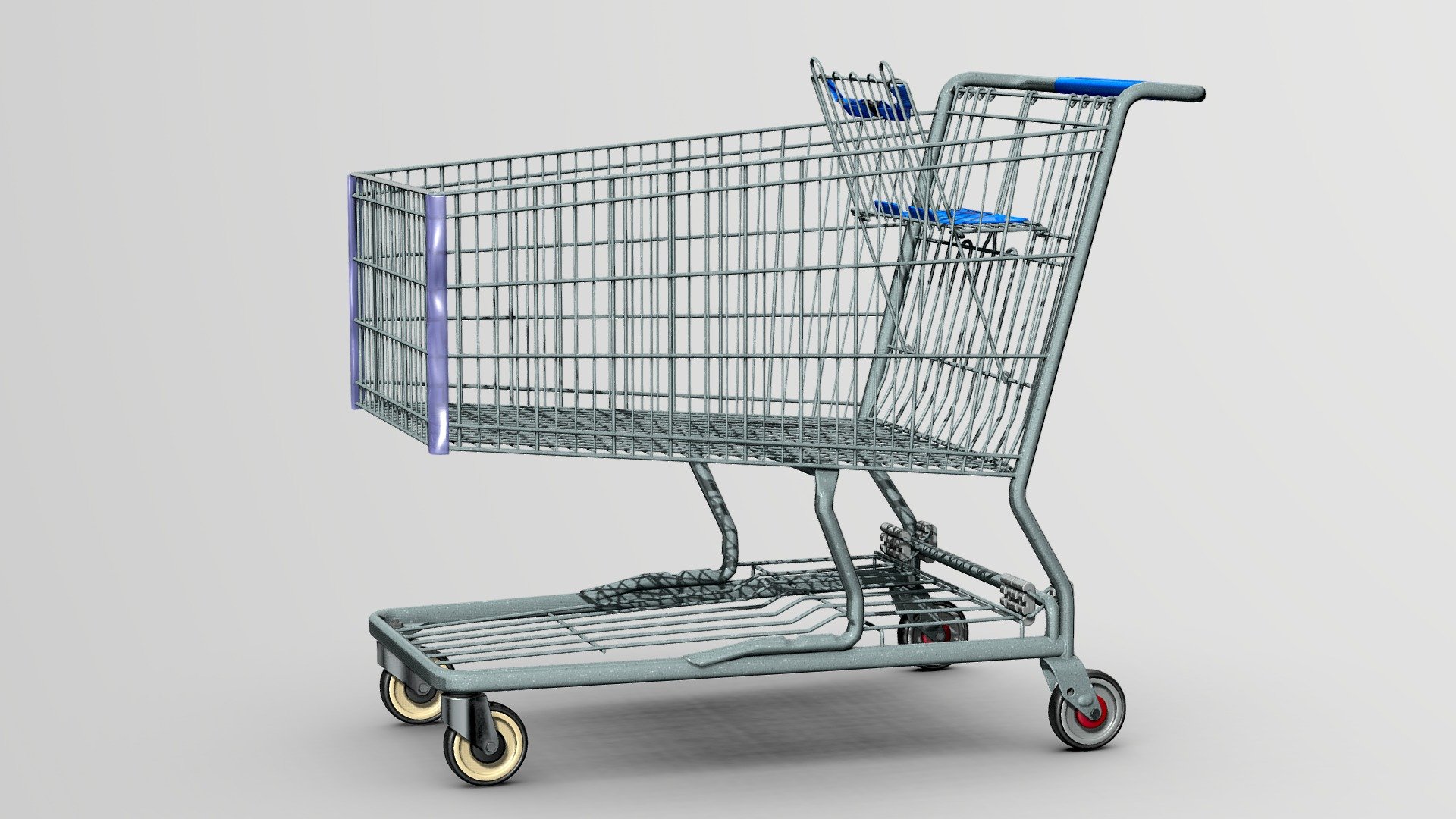 Shopping Cart Gray American Edition 2022 3d PBR - Buy Royalty Free 3D ...