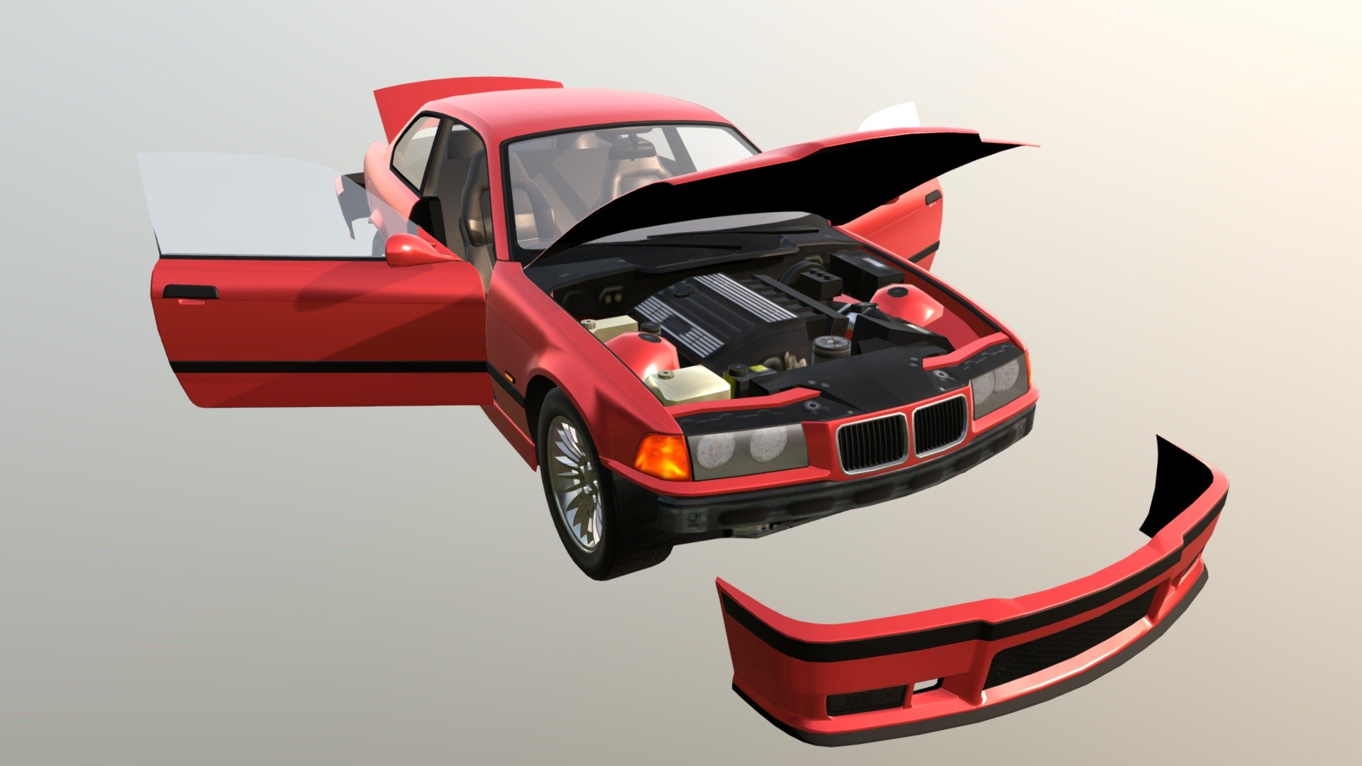 Real Car 7 Separated Parts - 3D model by Maker Games Studios ...