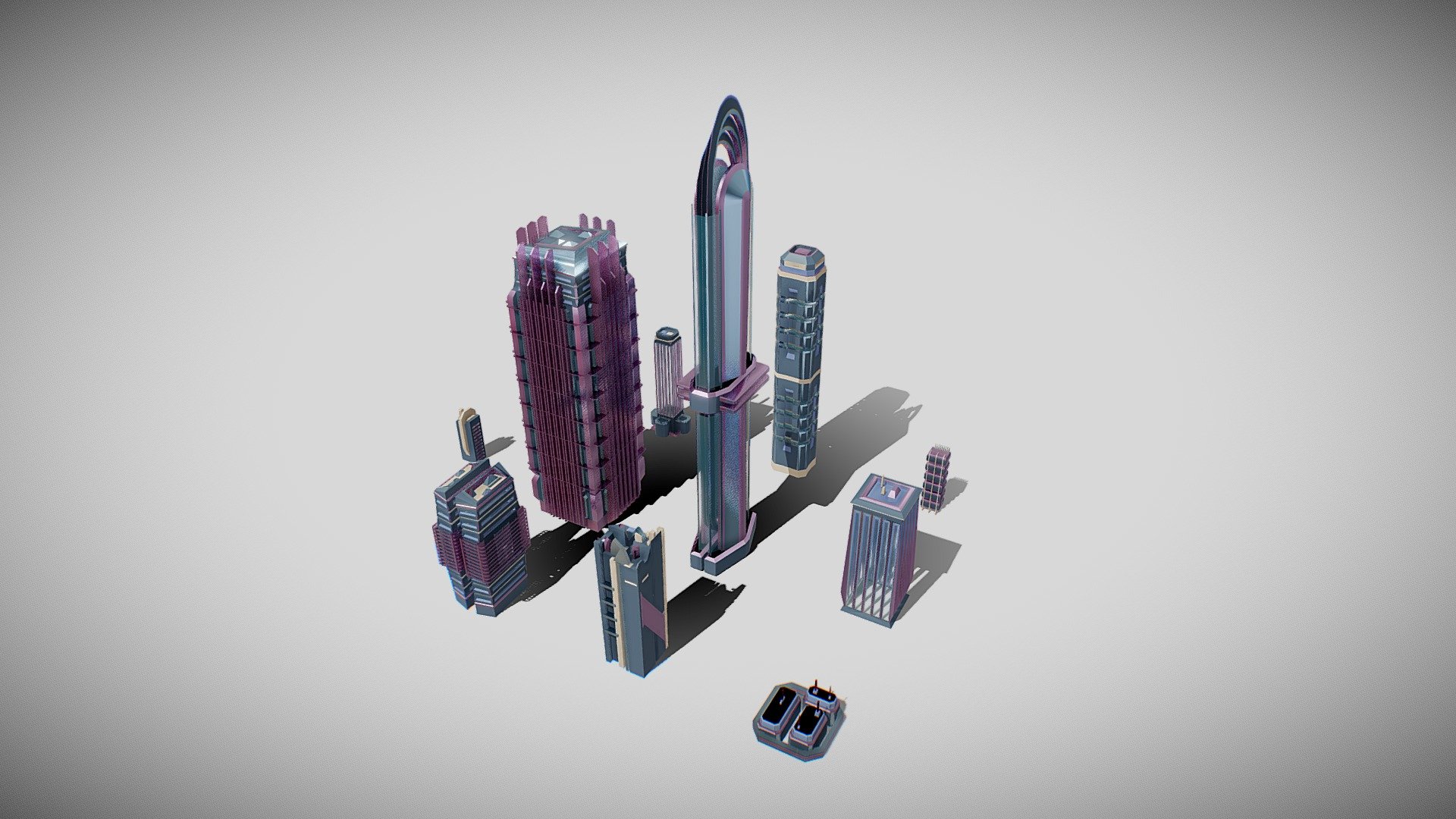 Sci-fi stylized buildings - Buy Royalty Free 3D model by TankStorm ...