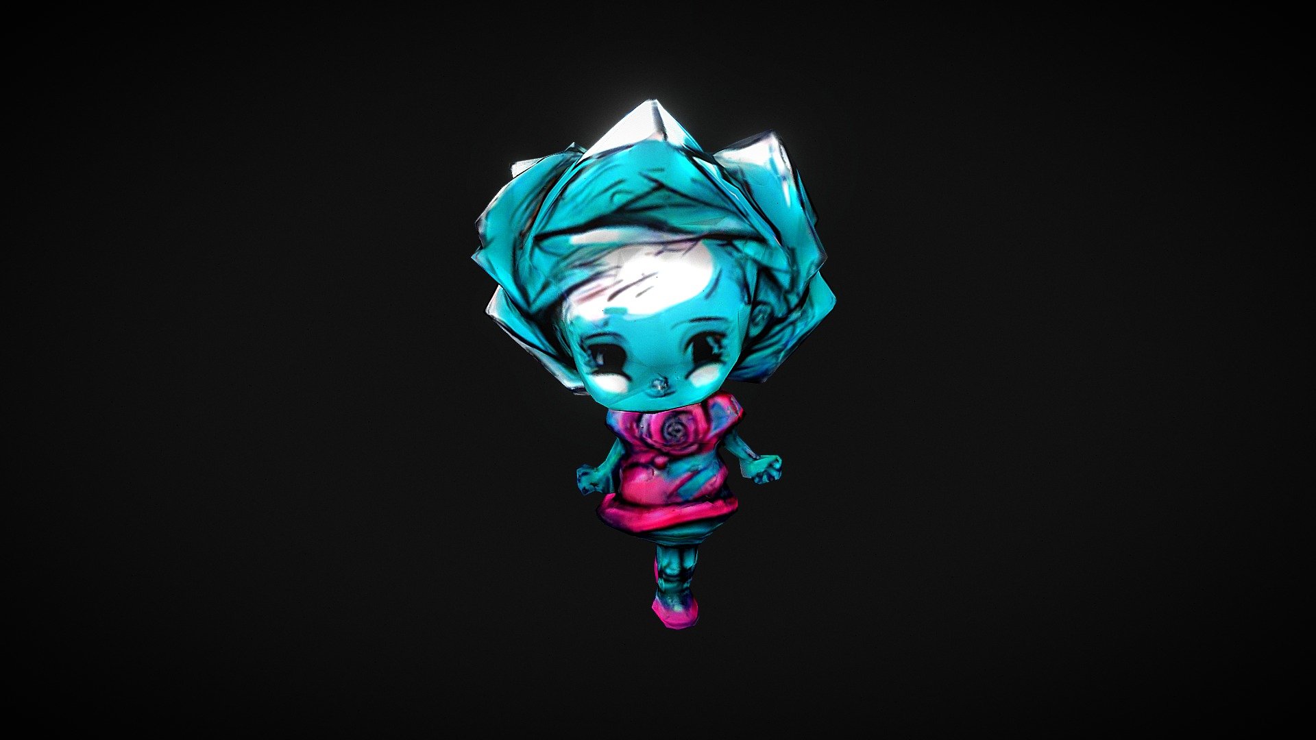 "Joyful Expression: A Whimsical Pink Cartoon Por - Download Free 3D ...