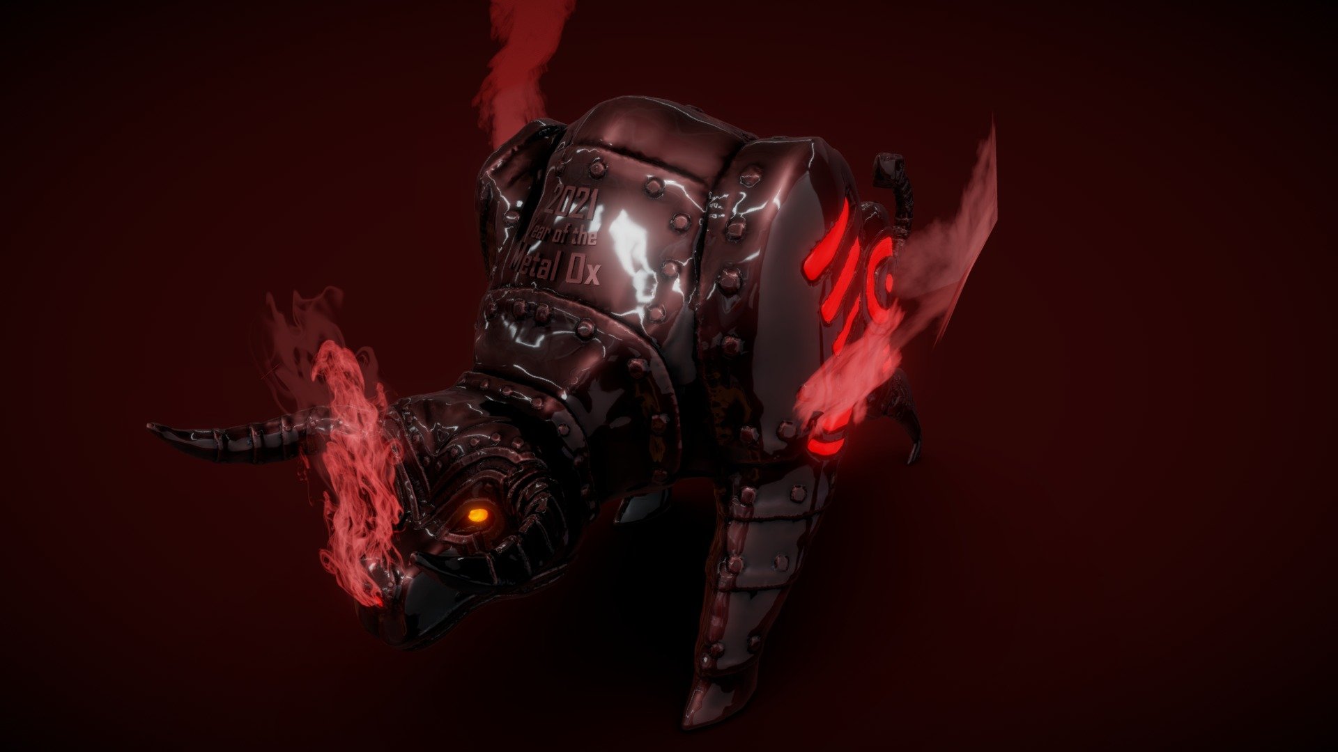 2021 - Year of the Metal Ox - Dark Metal - Download Free 3D model by ...