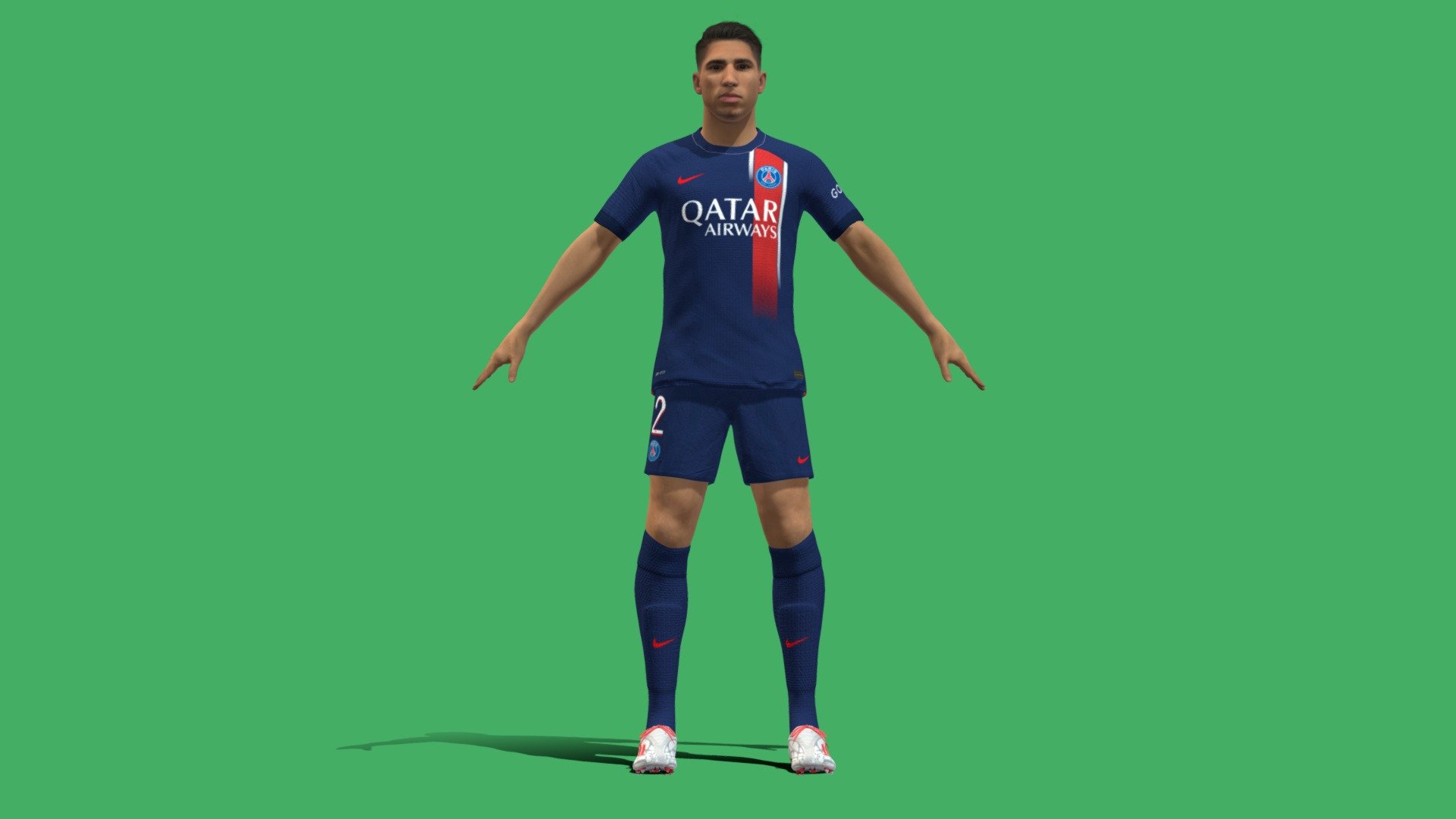 3D Rigged Achraf Hakimi PSG 2024 - 3D model by tranduytankts [84de72b ...
