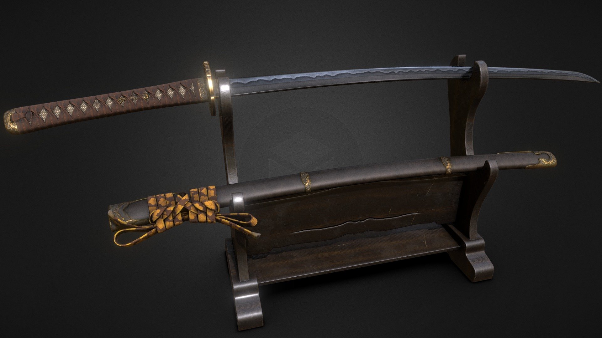 Katana & Stand - 3D model by Simplix [84e0bf3] - Sketchfab