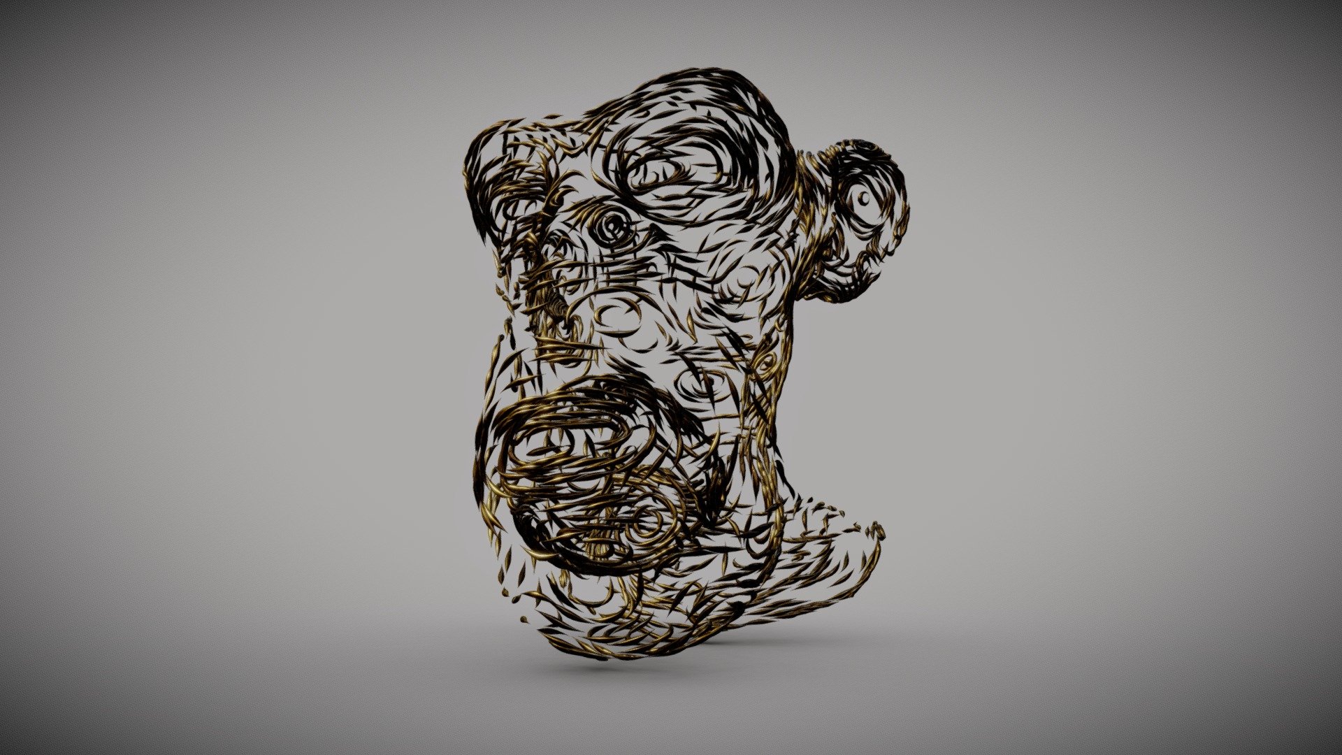 ape wire form - 3D model by Virtua Con (@virtuaCon) [84e1184] - Sketchfab
