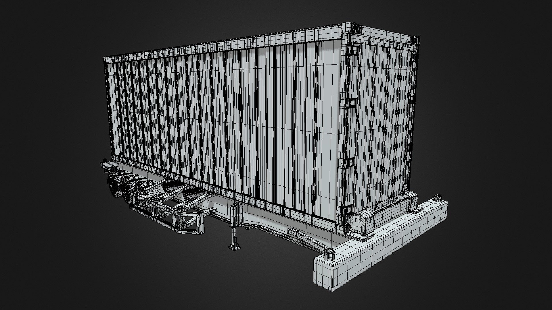 SHIPPING CONTAINER TRAIL | High Poly Model No UV - 3D model by ...