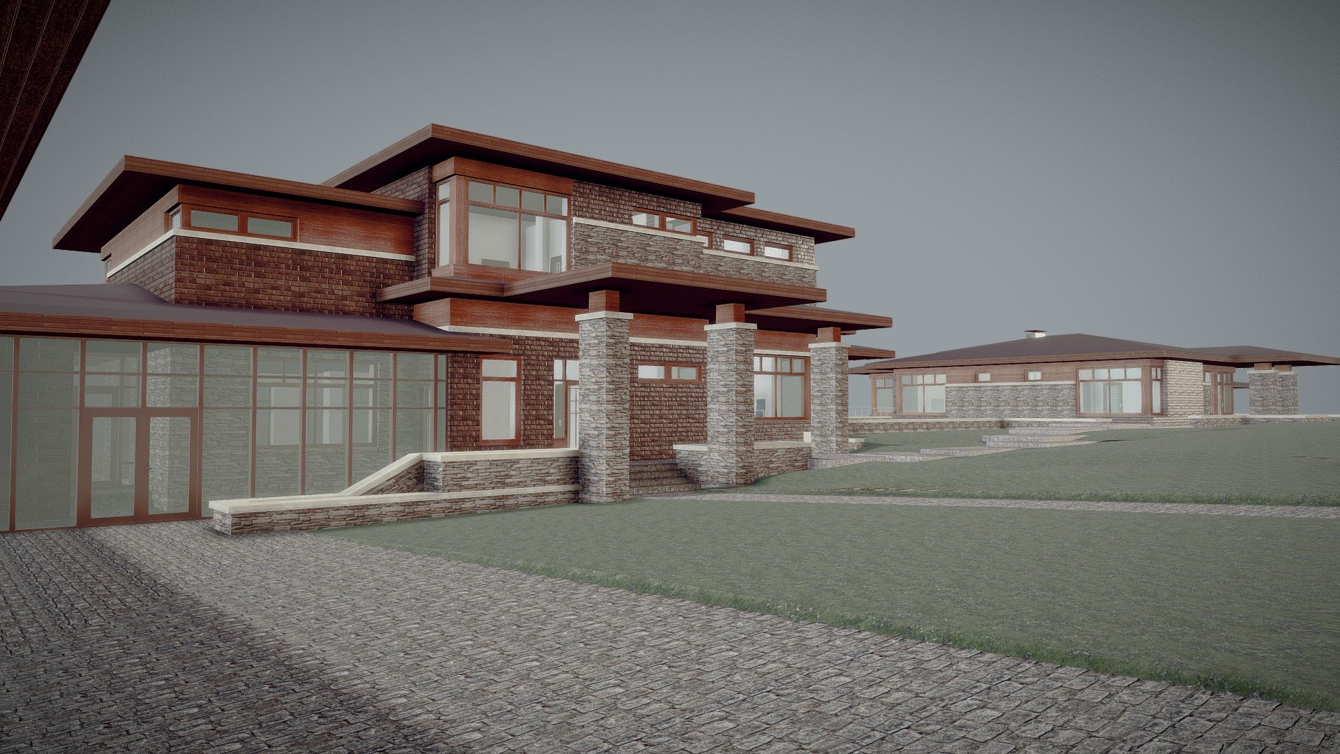 67 дом на участке без окружения - 3D model by Prihodko [84e5c54 ...