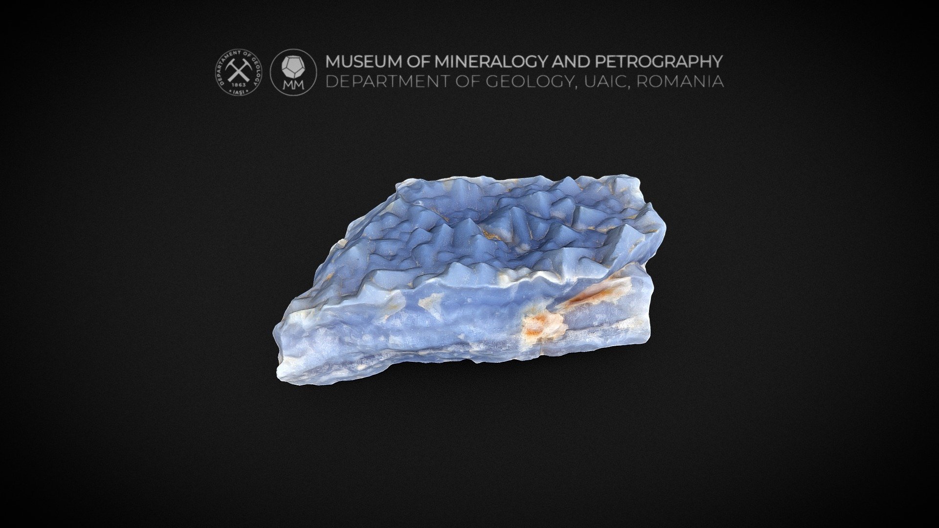 Blue Chalcedony pseudomorphs after Fluorite - 3D model by Museum of ...