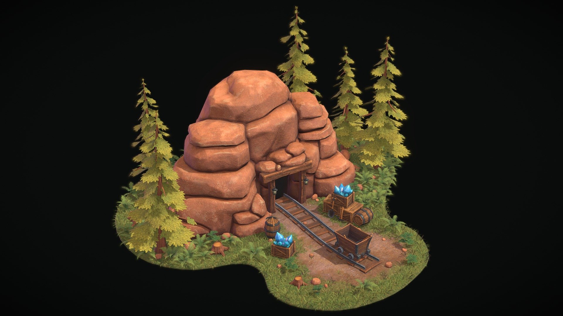 Crystal mine - Download Free 3D model by d_kostash [84f1cd8] - Sketchfab