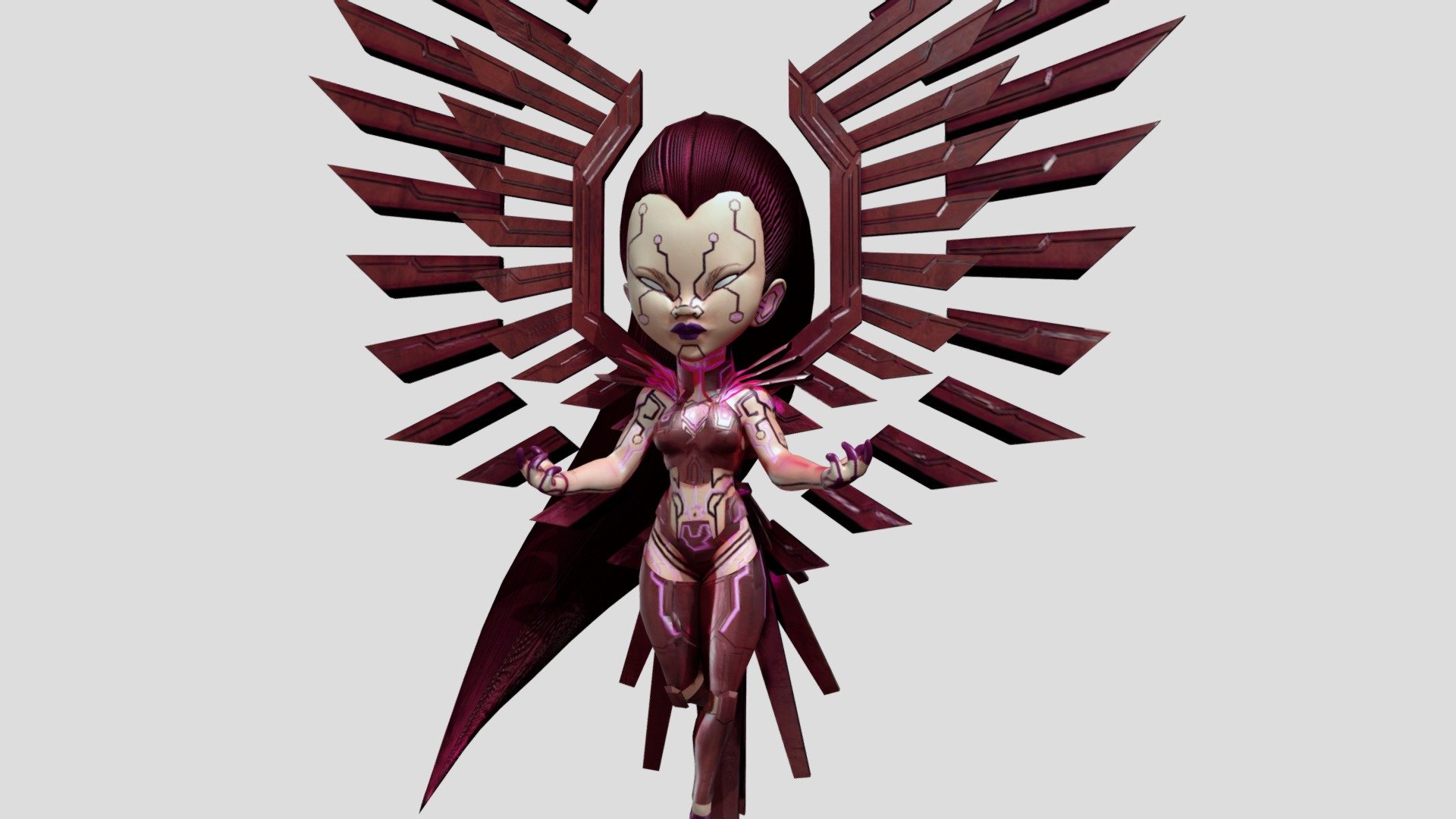 Cyber Winged Avatar Red for Mozilla Hubs - Download Free 3D model by ...