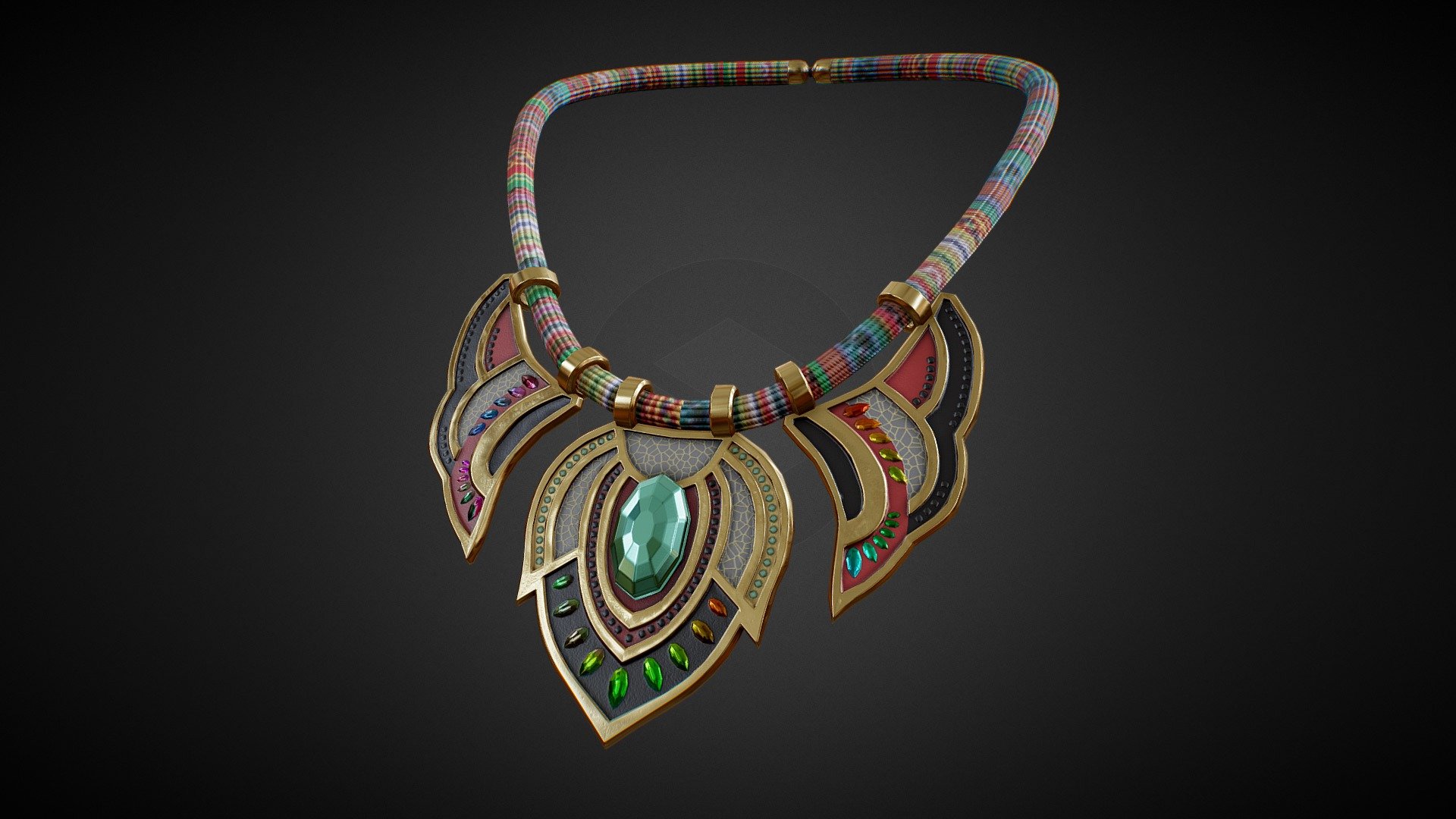 Traditional colorful necklace - 3D model by Elefantastique Games ...