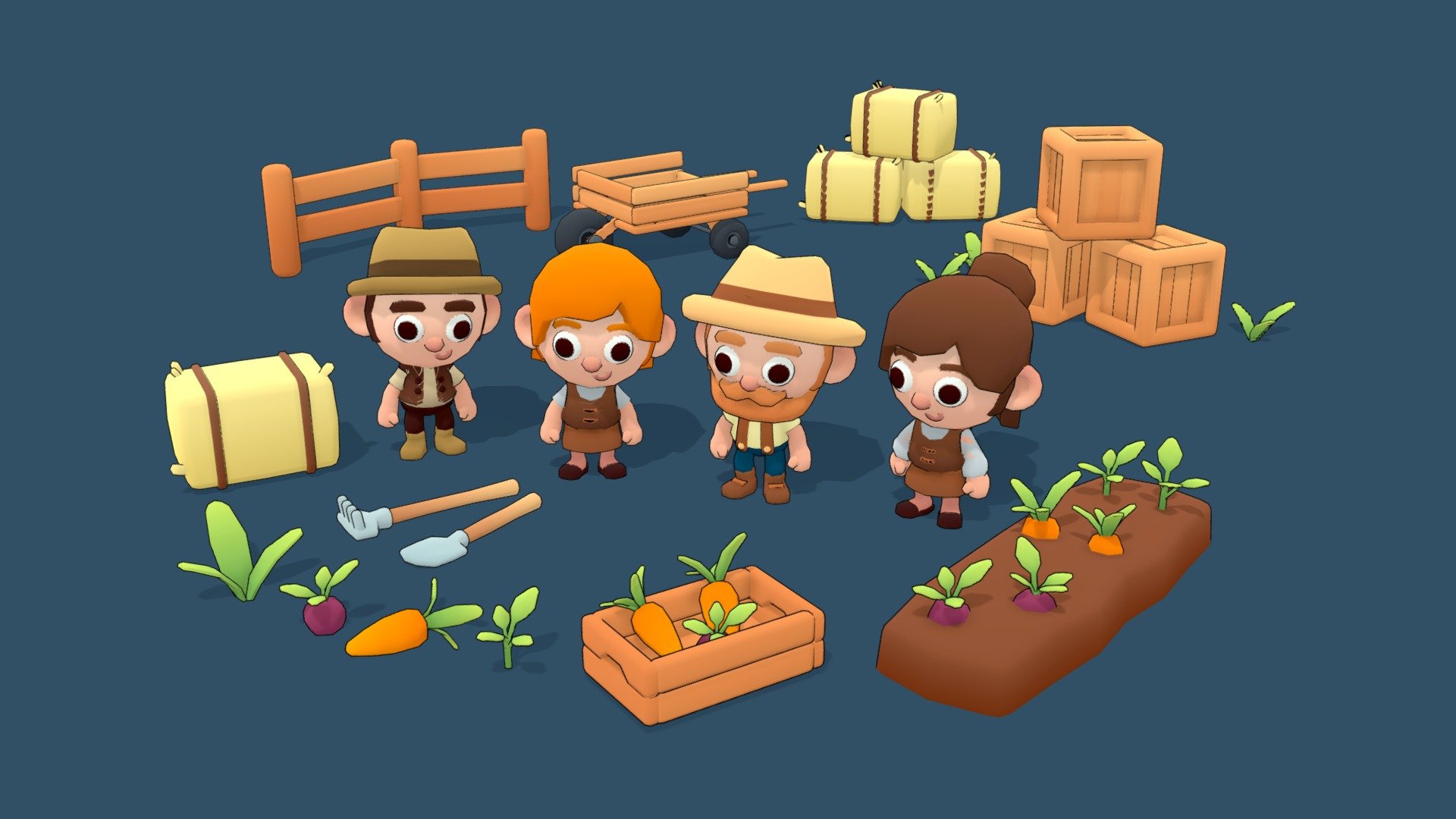 Puppet Farmers Asset Pack - Buy Royalty Free 3D model by joaobaltieri ...