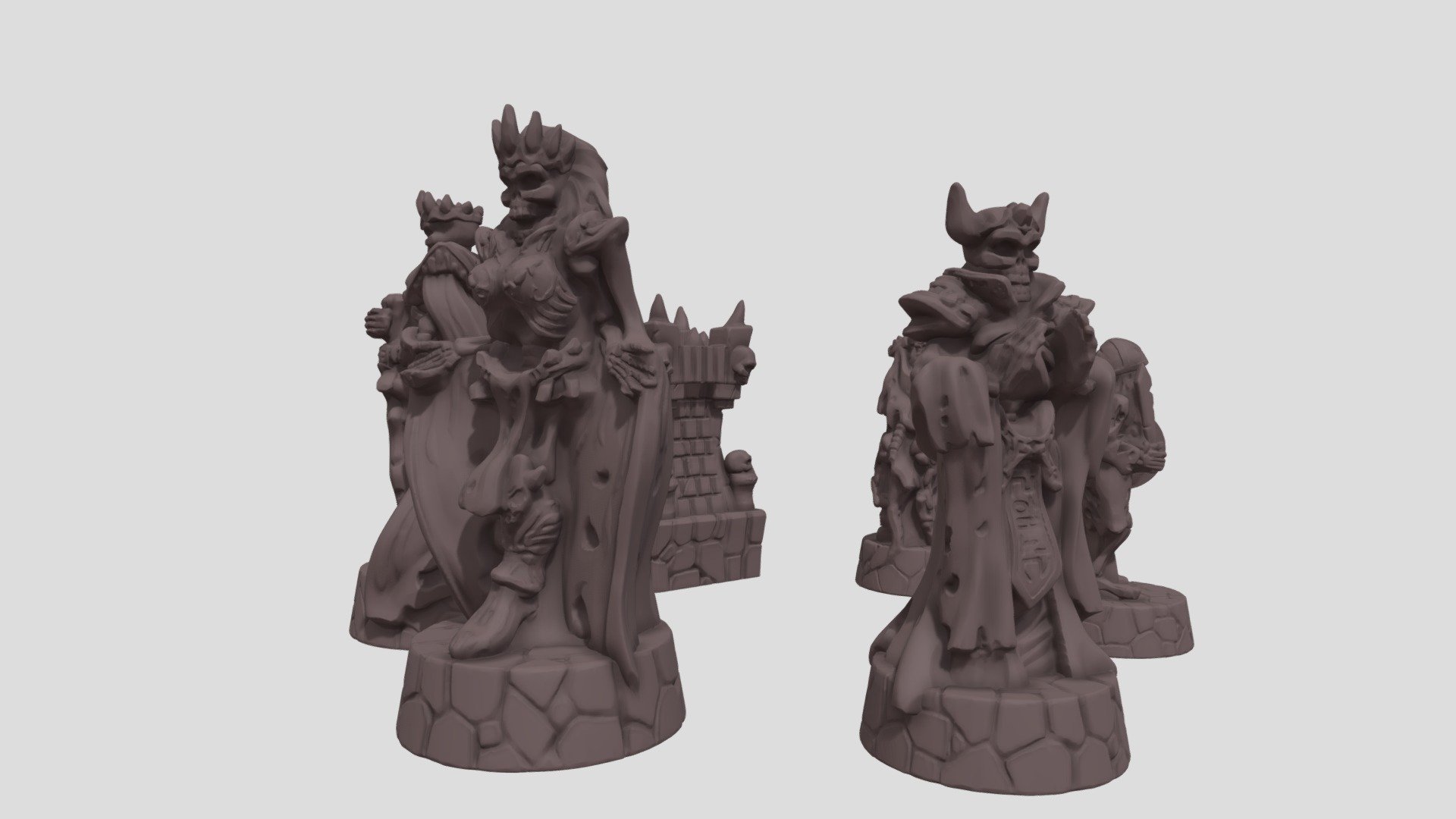 Chess set undead army - 3D model by Nemo-MK2 [84fb160] - Sketchfab