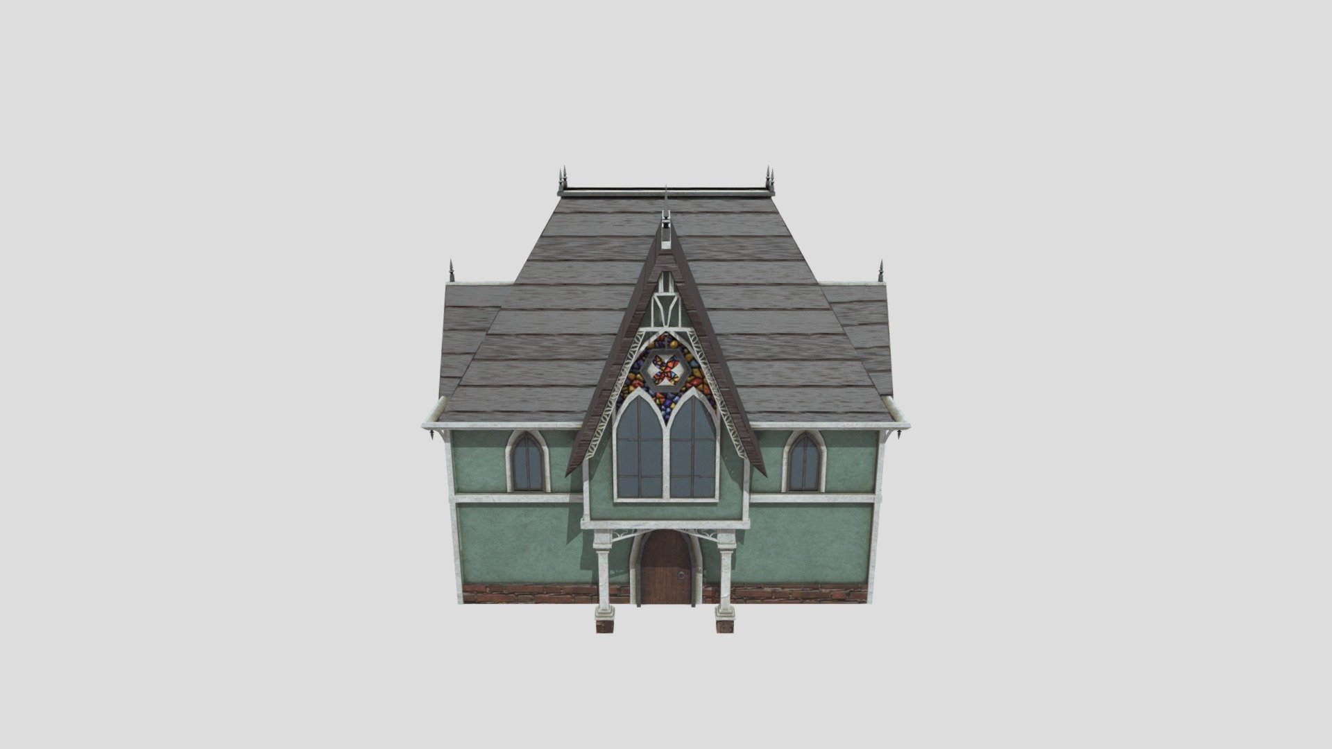 Neo-Gothic House - Download Free 3D model by Kalina (@wizkal) [84fd00f ...