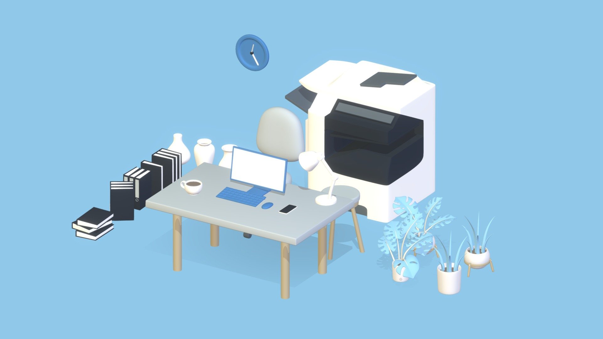Cute Office Assets - Buy Royalty Free 3D model by zephyrin [8501202 ...
