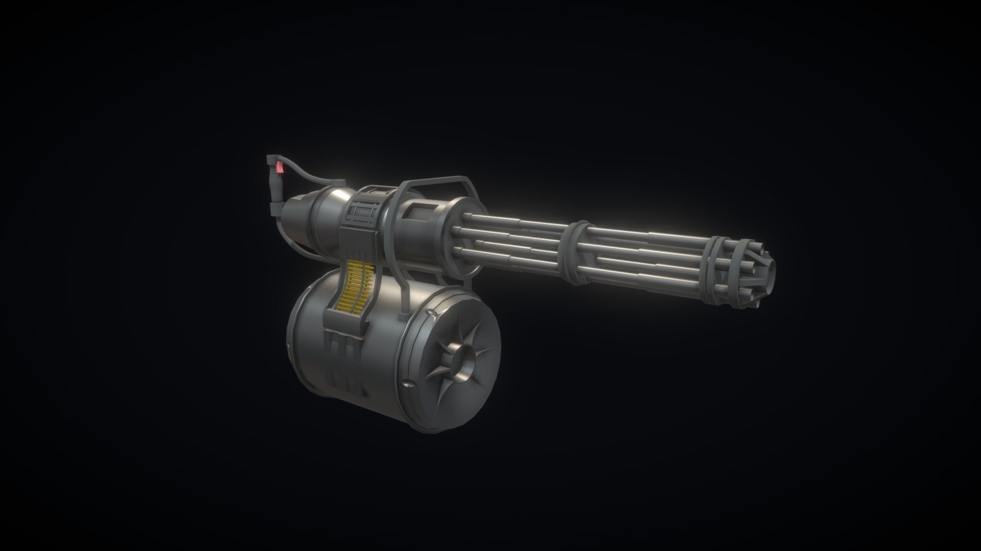 Minigun Model with Bullet Chain and Drum - 3D model by Om.Rane [850327d ...