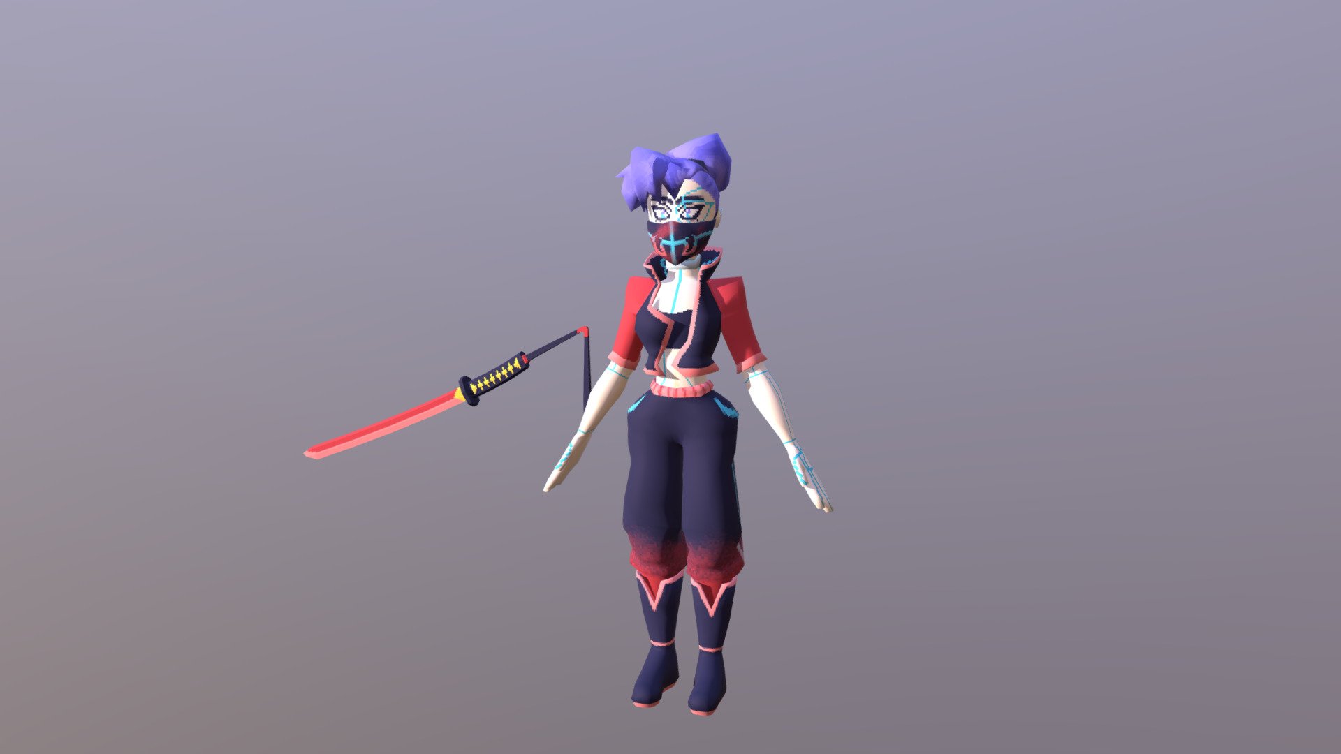 Aoi - PSX-Style Cyberpunk Girl - 3D model by PixelTaku [8508200 ...