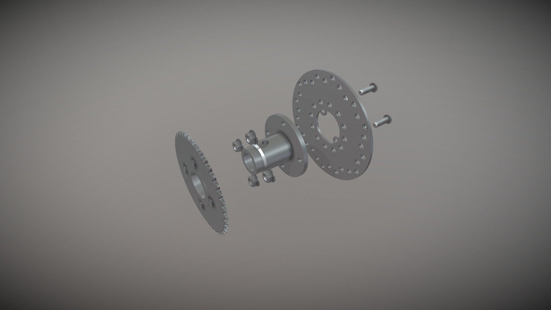 Remschijf en tandwiel Explosietekening - 3D model by Stichting ...