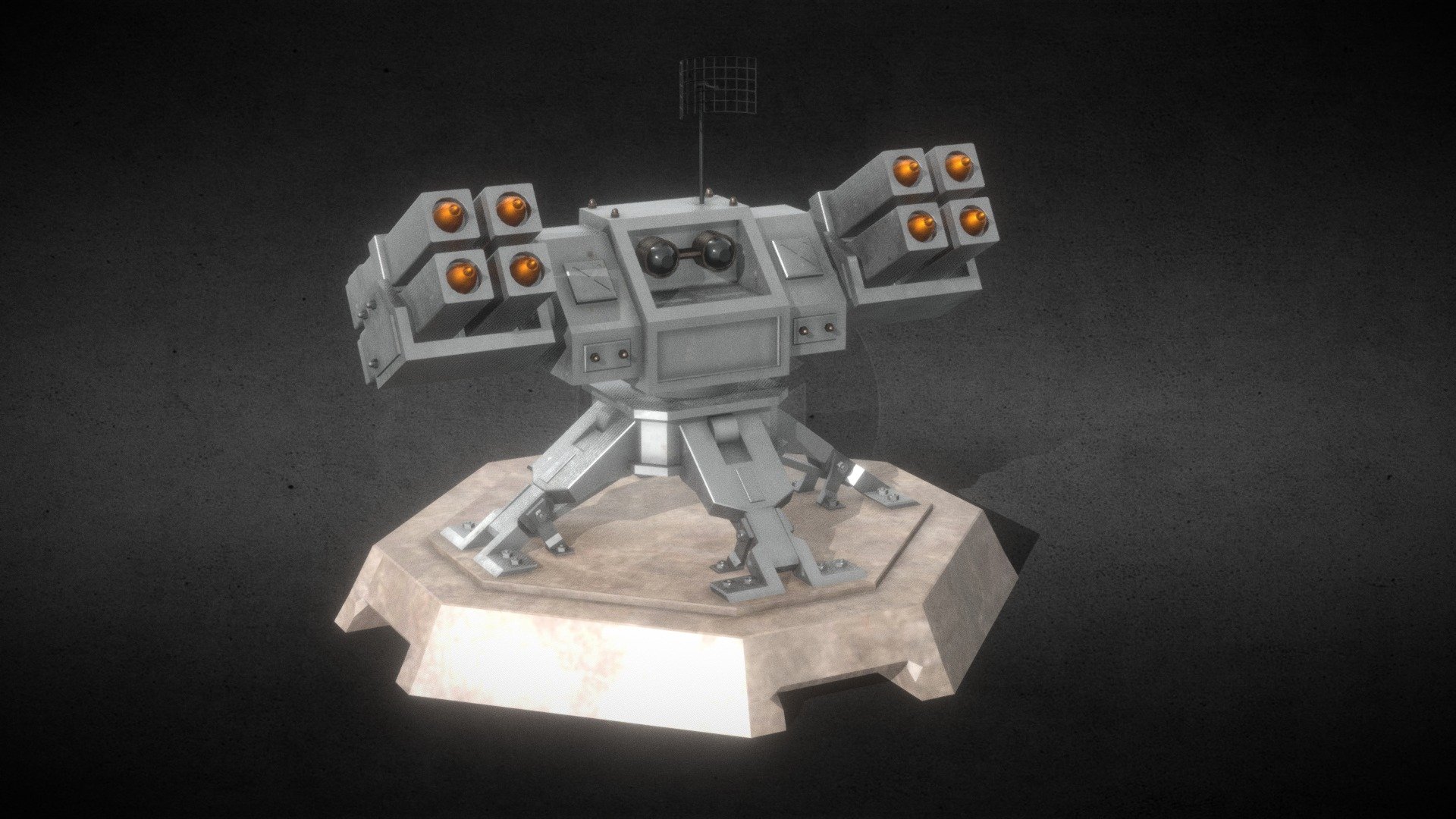 Rocket turret - free - Download Free 3D model by NETRUNNER_pl [851d6d5 ...