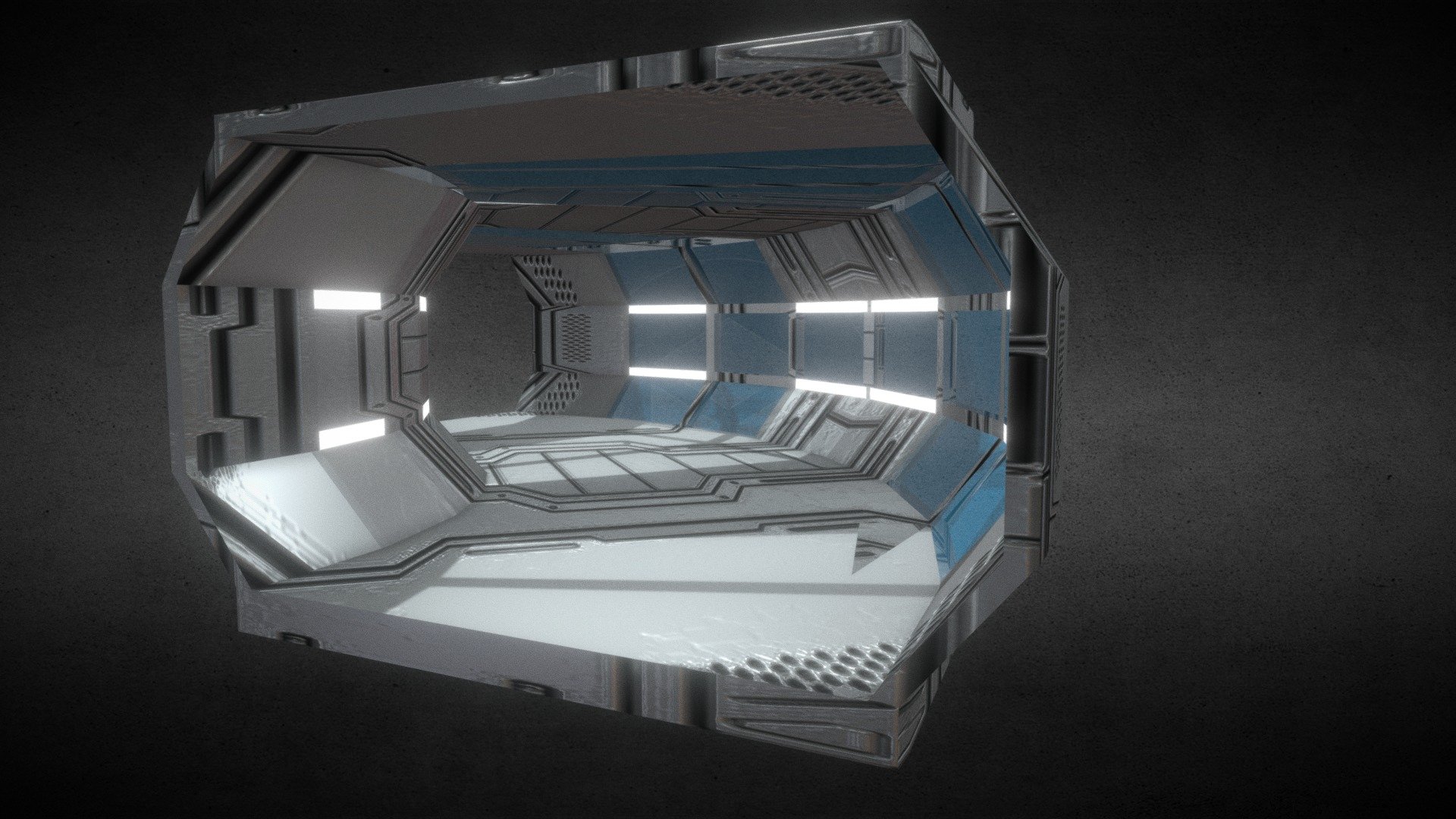 Modular Hallway L 90° Big Type 01 - Download Free 3D model by Inditrion ...