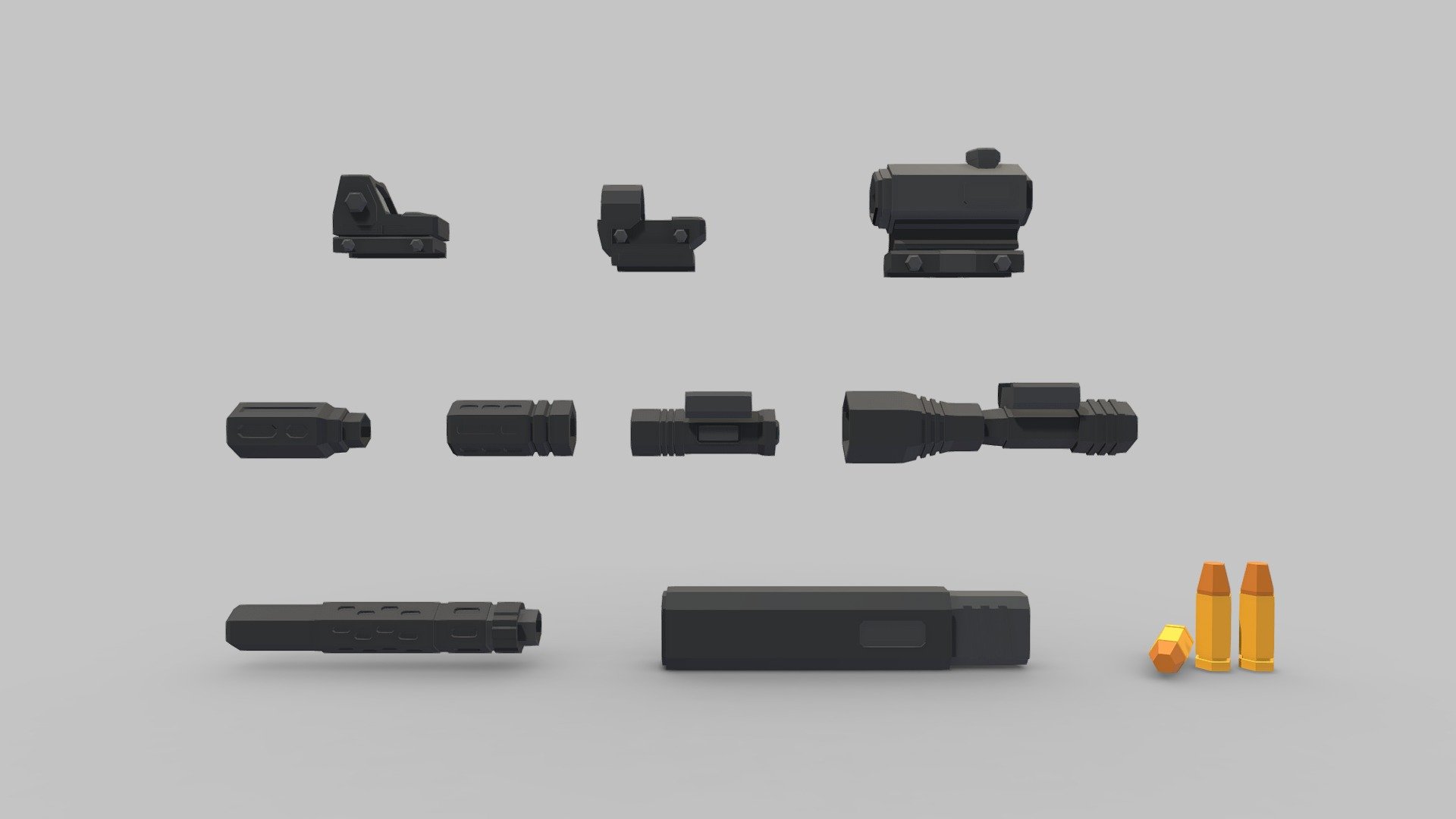 Low Poly Attachments-Pistol - Download Free 3D model by CastleBravo ...