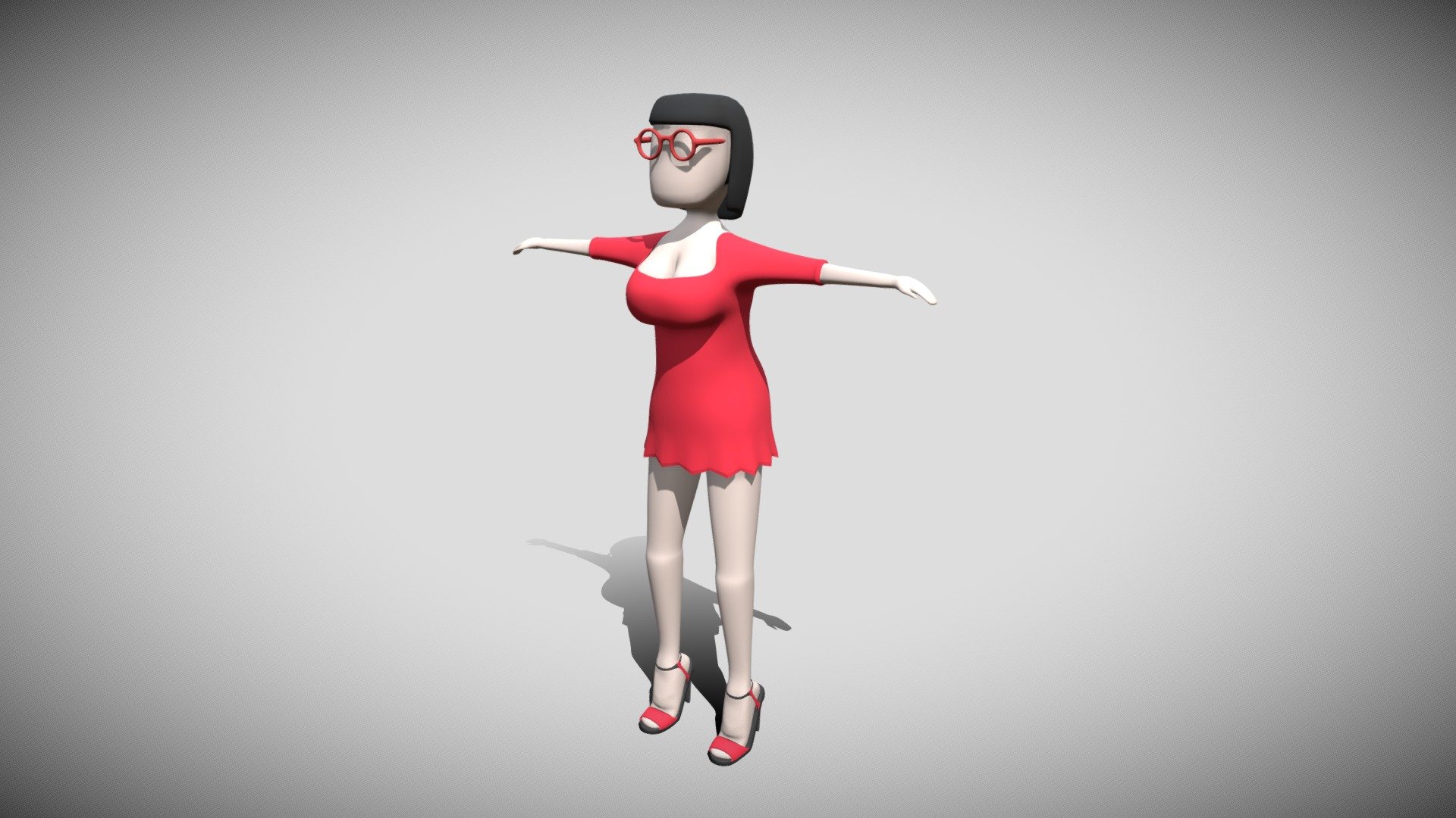 Red dress girl character - Download Free 3D model by scailman [8520f03 ...