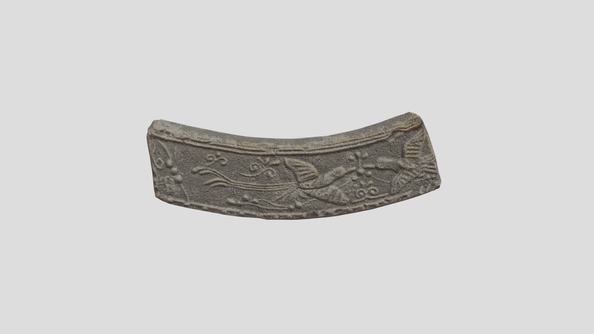 Roof-end Tile with Twin Bird Design - Download Free 3D model by KOREA ...
