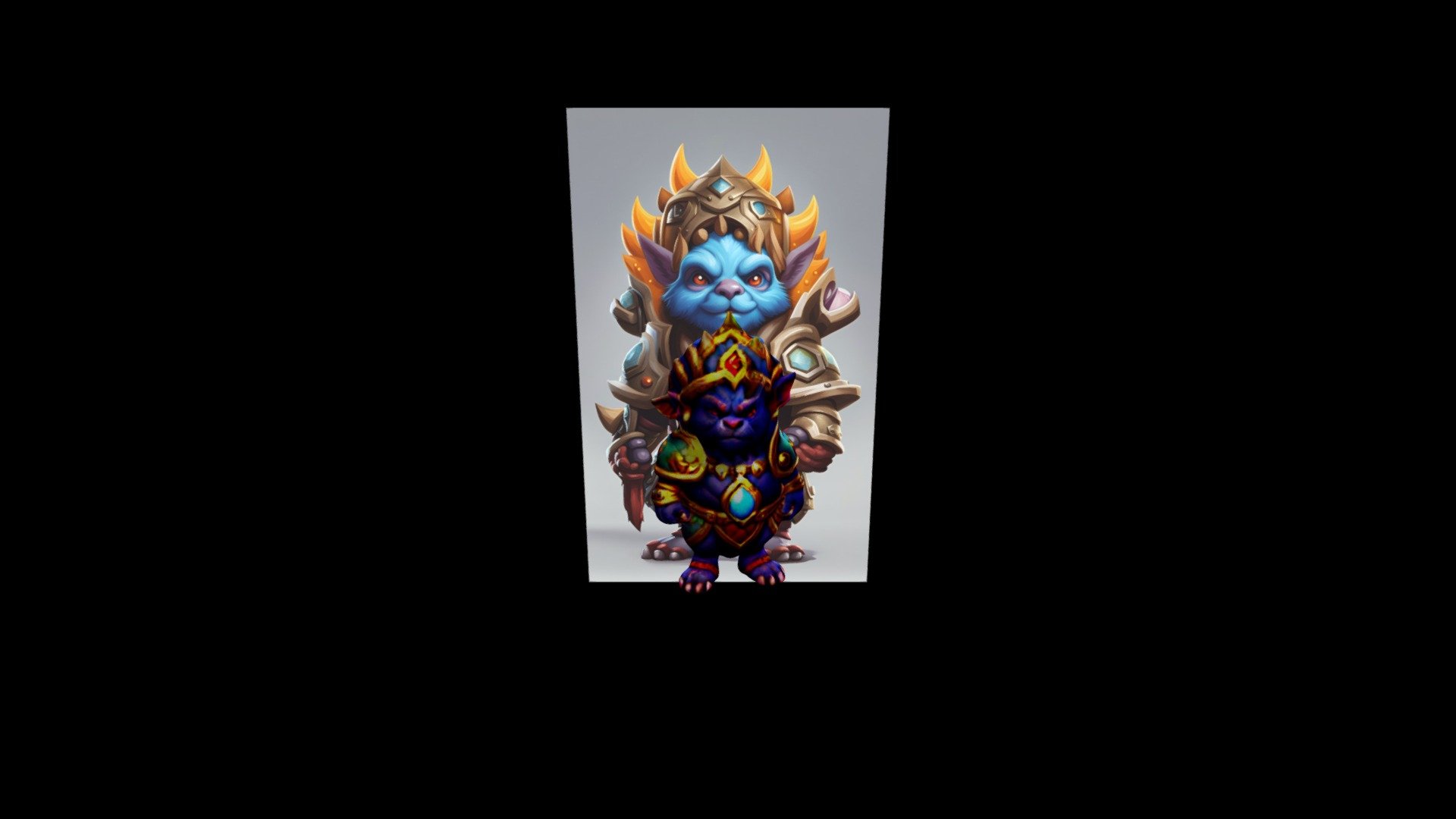 a cartoon image of a blue troll with a sword and - Download Free 3D ...