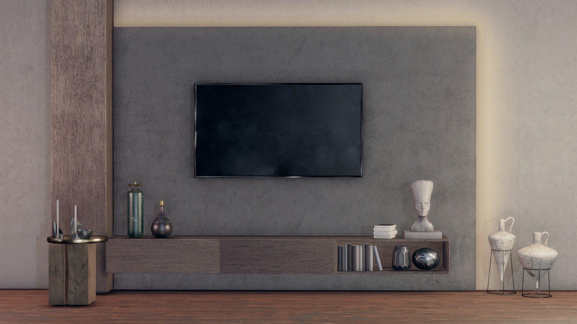 TV Zone in Living Room - Download Free 3D model by Ren Viro Store ...