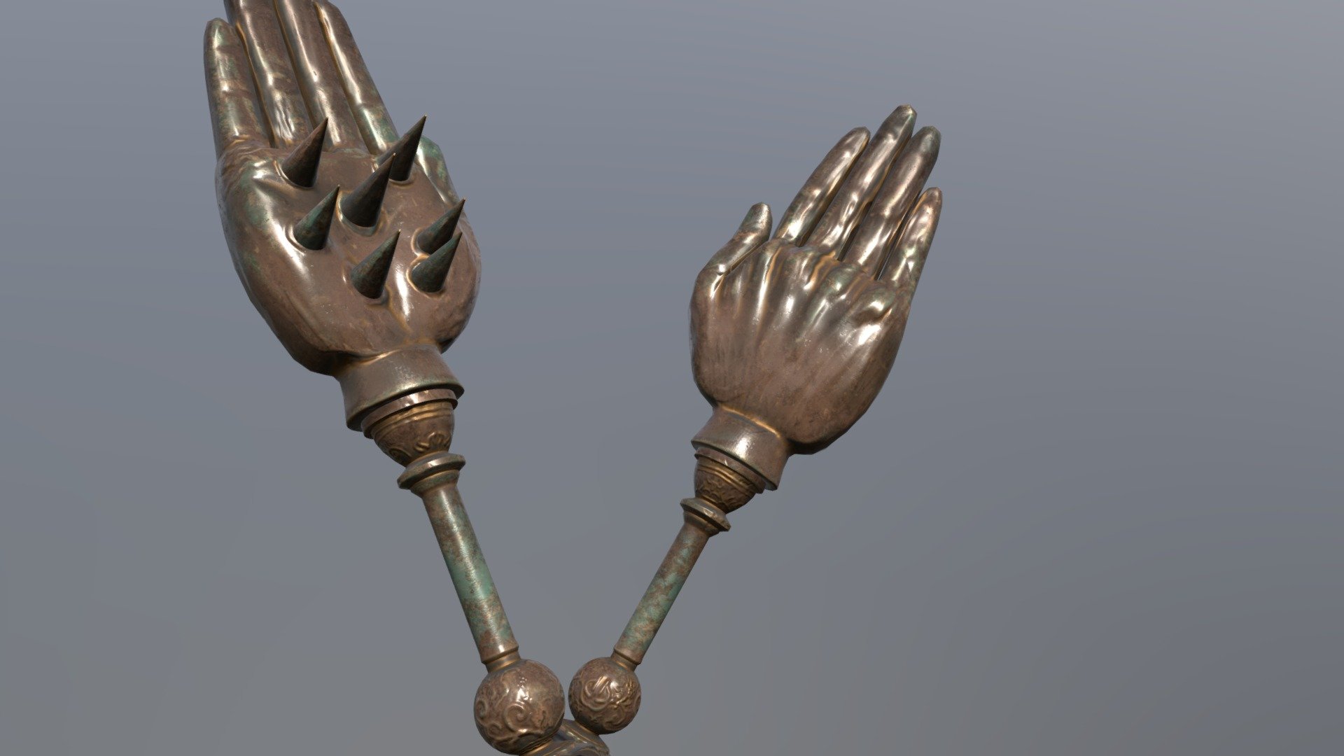 club hand with spikes - Download Free 3D model by Viktor_ (@Viktor ...