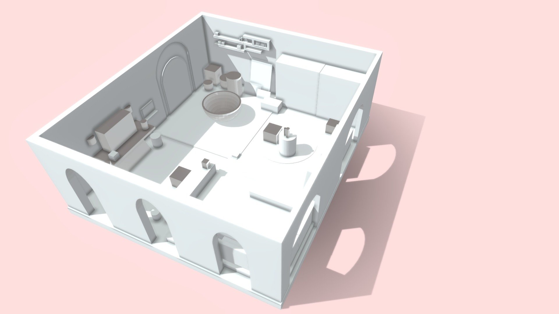 Bedroom block out - 3D model by daphnevanrooij [8542910] - Sketchfab