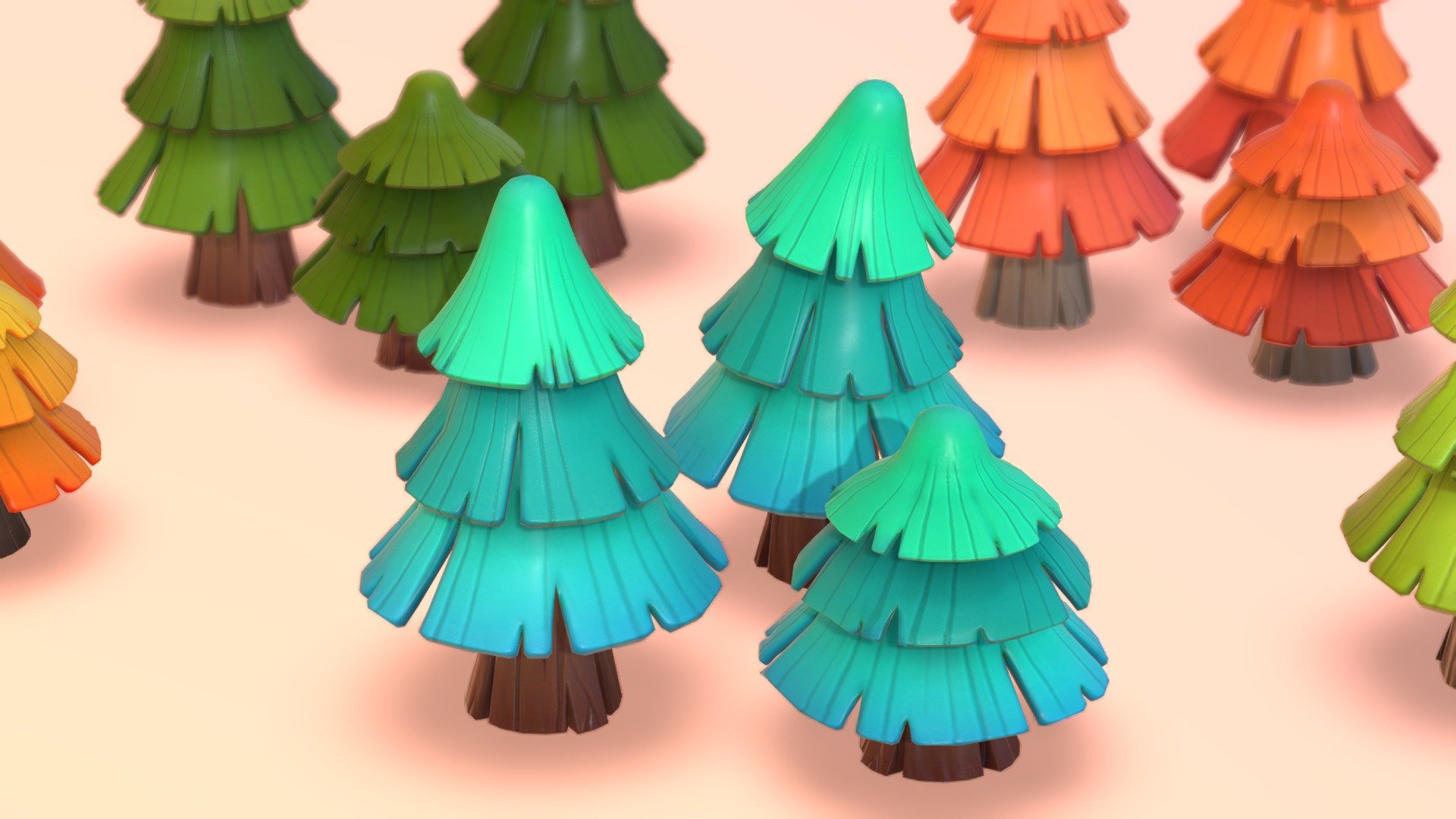 Pine Trees - Buy Royalty Free 3D model by Stylized Box (@Stylized_Box ...