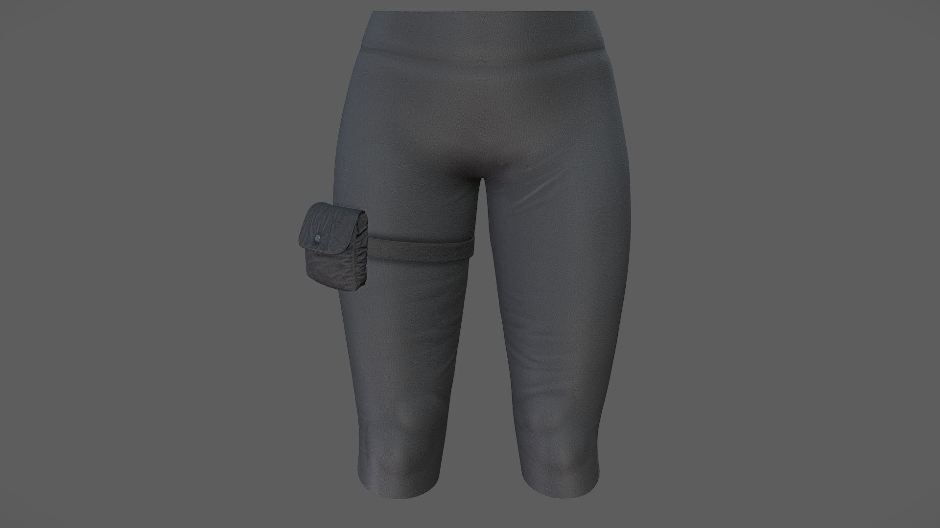 Female Black Short Pants With Thigh Pocket - Buy Royalty Free 3D model ...
