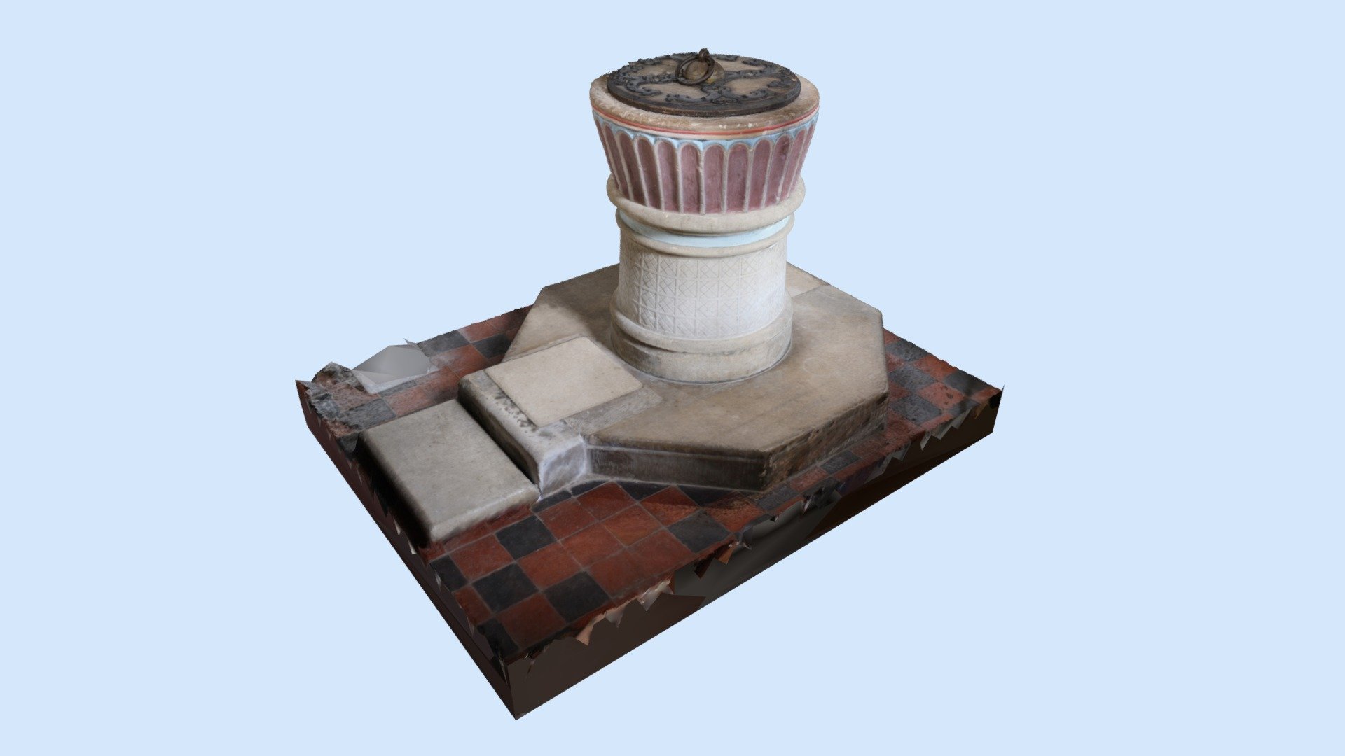 Font in St Peter & St Paul's Church, Flitwick - Download Free 3D model ...