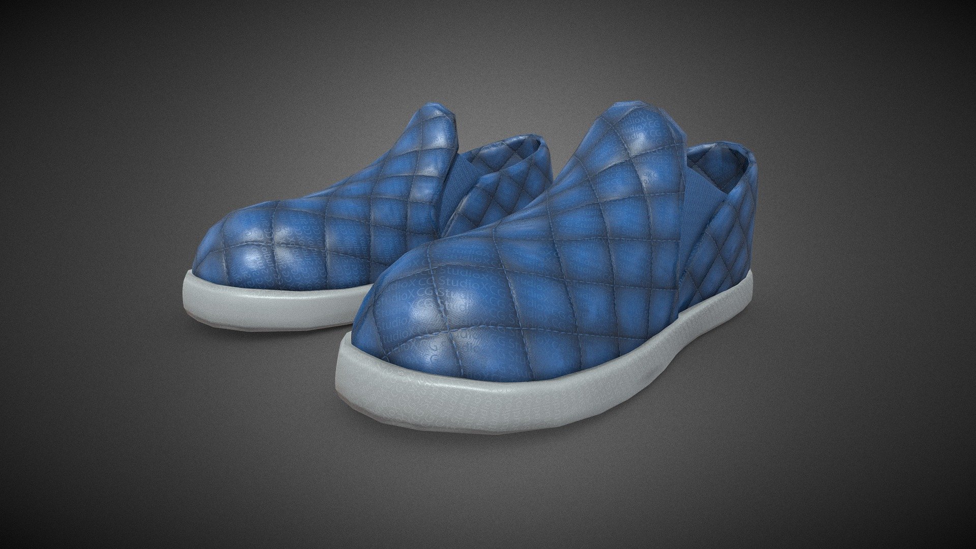 Blue Leather Shoes Style 2 - Buy Royalty Free 3D model by CG StudioX ...