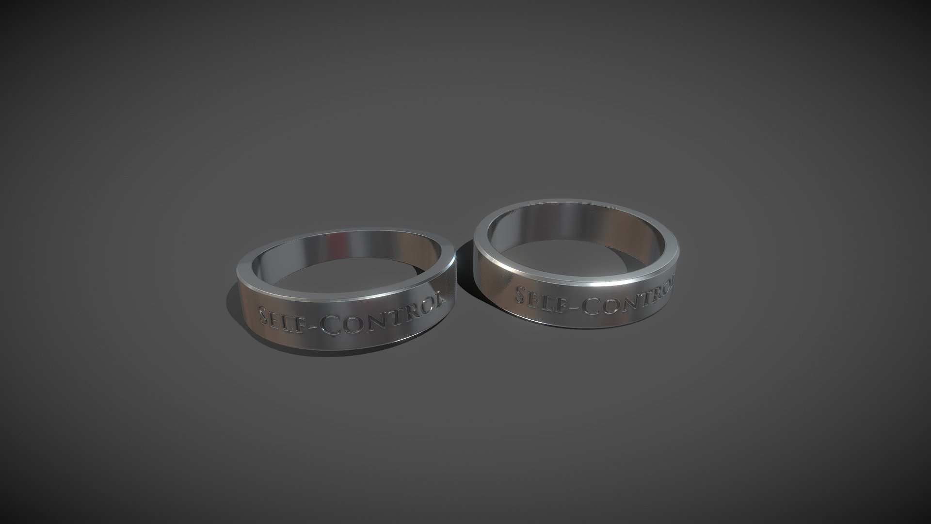 Self-Control Couple Ring Platinum - Buy Royalty Free 3D model by ...