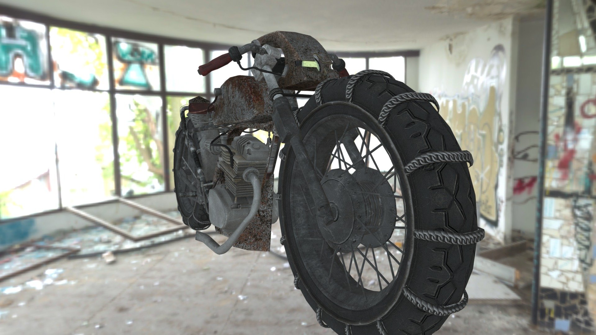 Apocalyptic Motorcycle - 3D model by thedocinabox [856777a] - Sketchfab