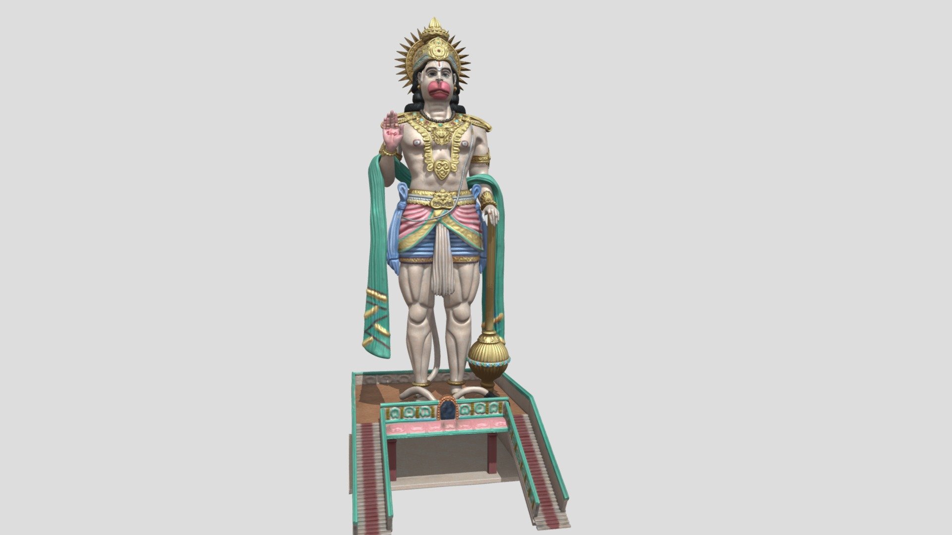 Hanuman Statue at Abbirajupalem Statue - Buy Royalty Free 3D model by ...