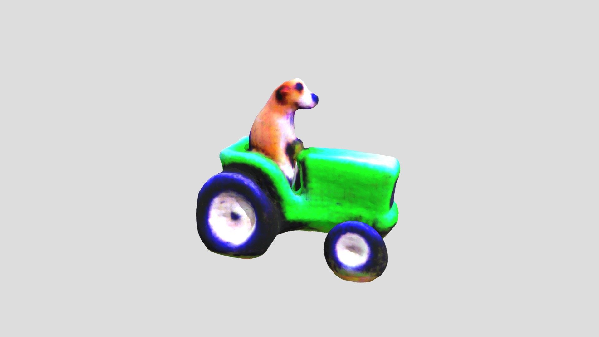 a dog driving a tractor - 3D model by Mark.Kurt [856b90d] - Sketchfab