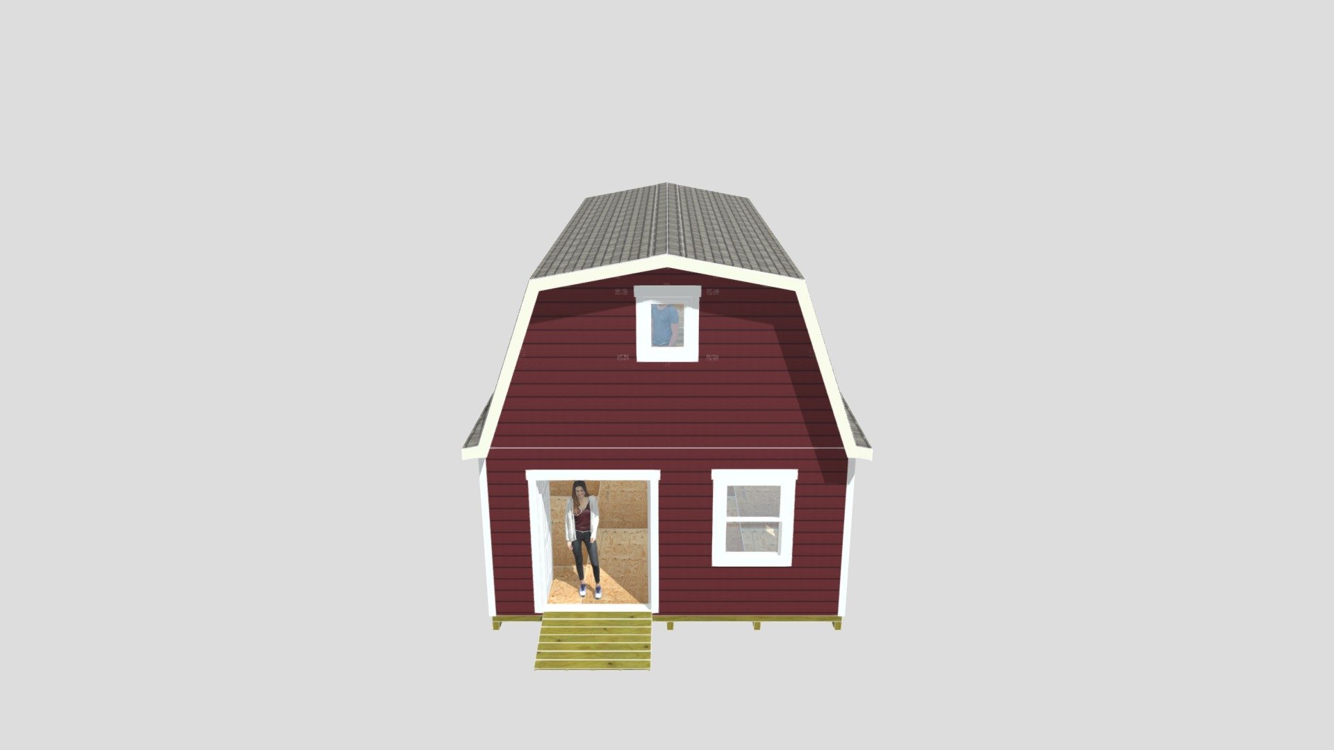 16x24 Gambrel Shed Plans - 3D model by shedking [856e68e] - Sketchfab